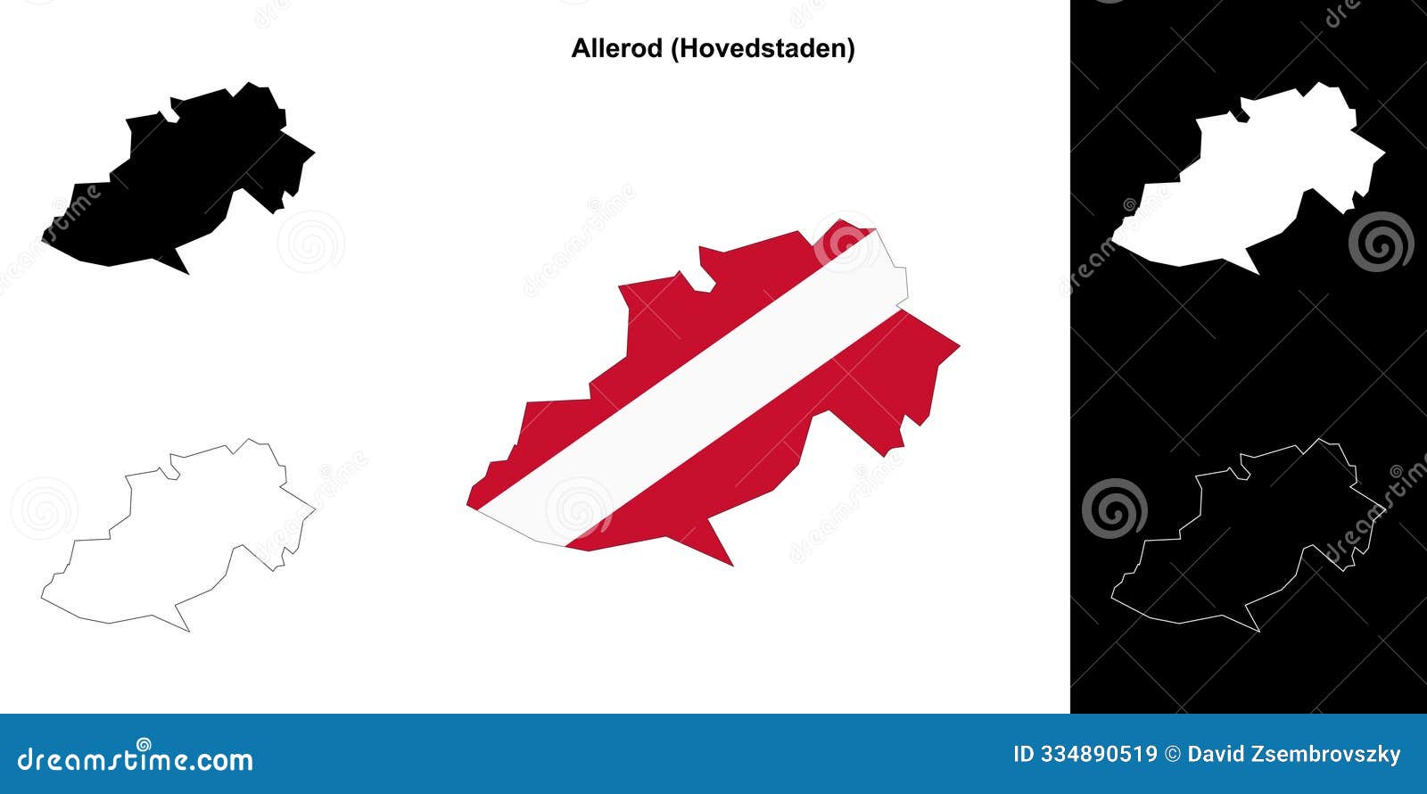 Allerod outline map stock vector. Illustration of municipality - 334890519