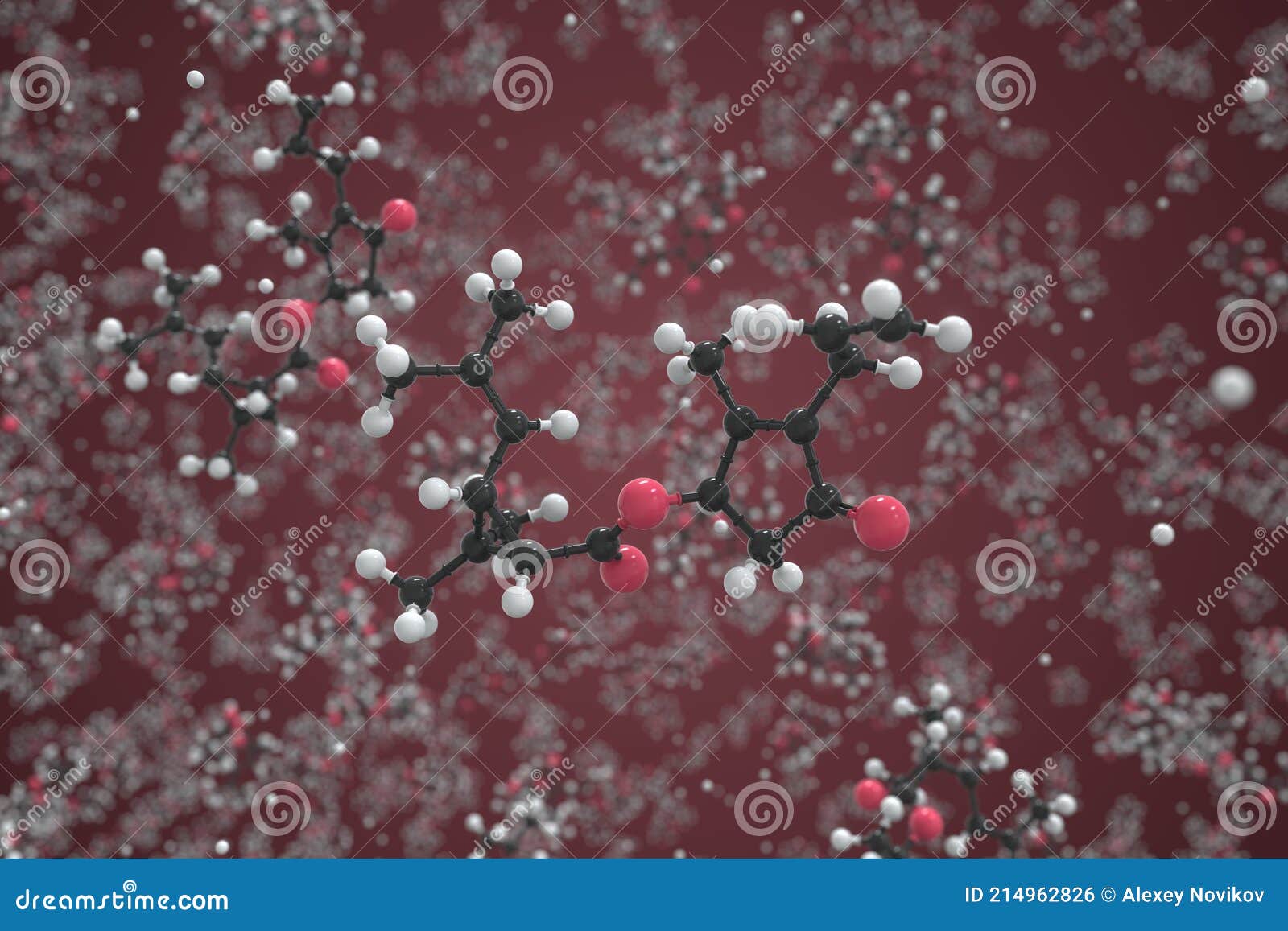 Allethrin Molecule. Ball-and-stick Molecular Model. Chemistry Related ...
