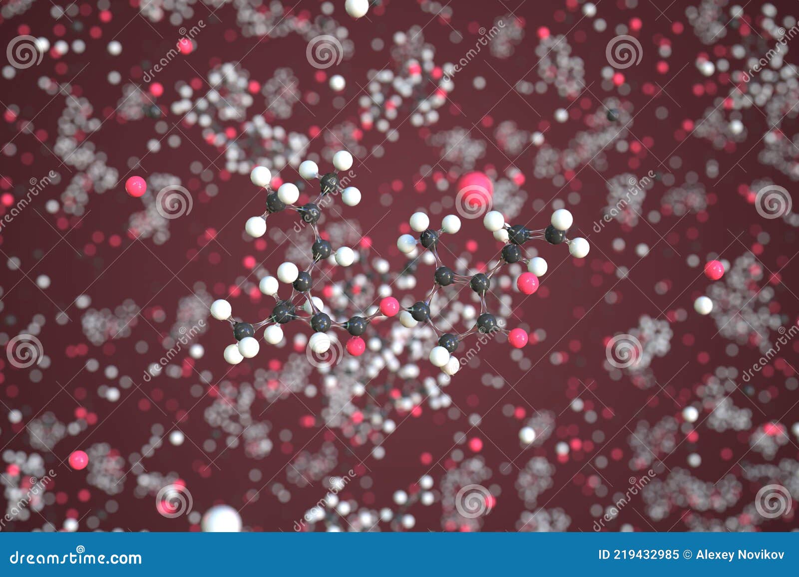 Allethrin Molecule. Conceptual Molecular Model. Chemical 3d Rendering ...
