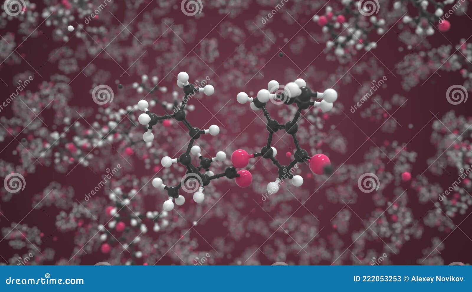 Allethrin Molecule. Conceptual Molecular Model. Chemical Looping 3d ...