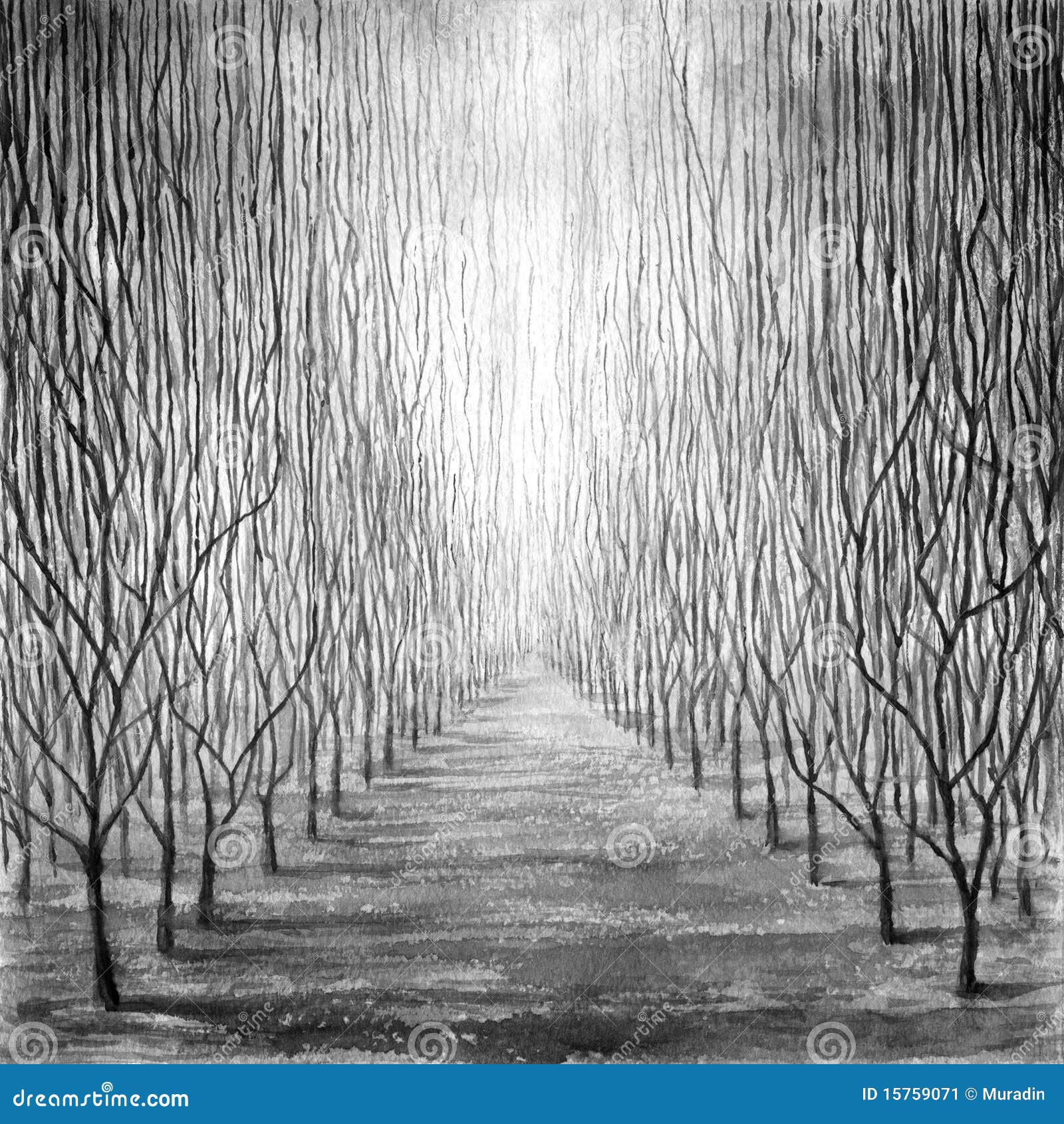 Alley stock illustration. Illustration of tunnel, tree - 15759071