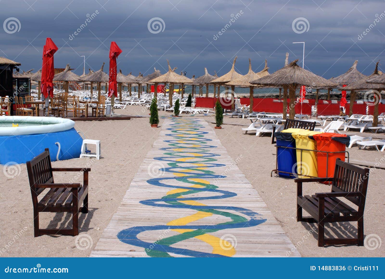 Alley on the beach stock photo. Image of resting, shadow - 14883836