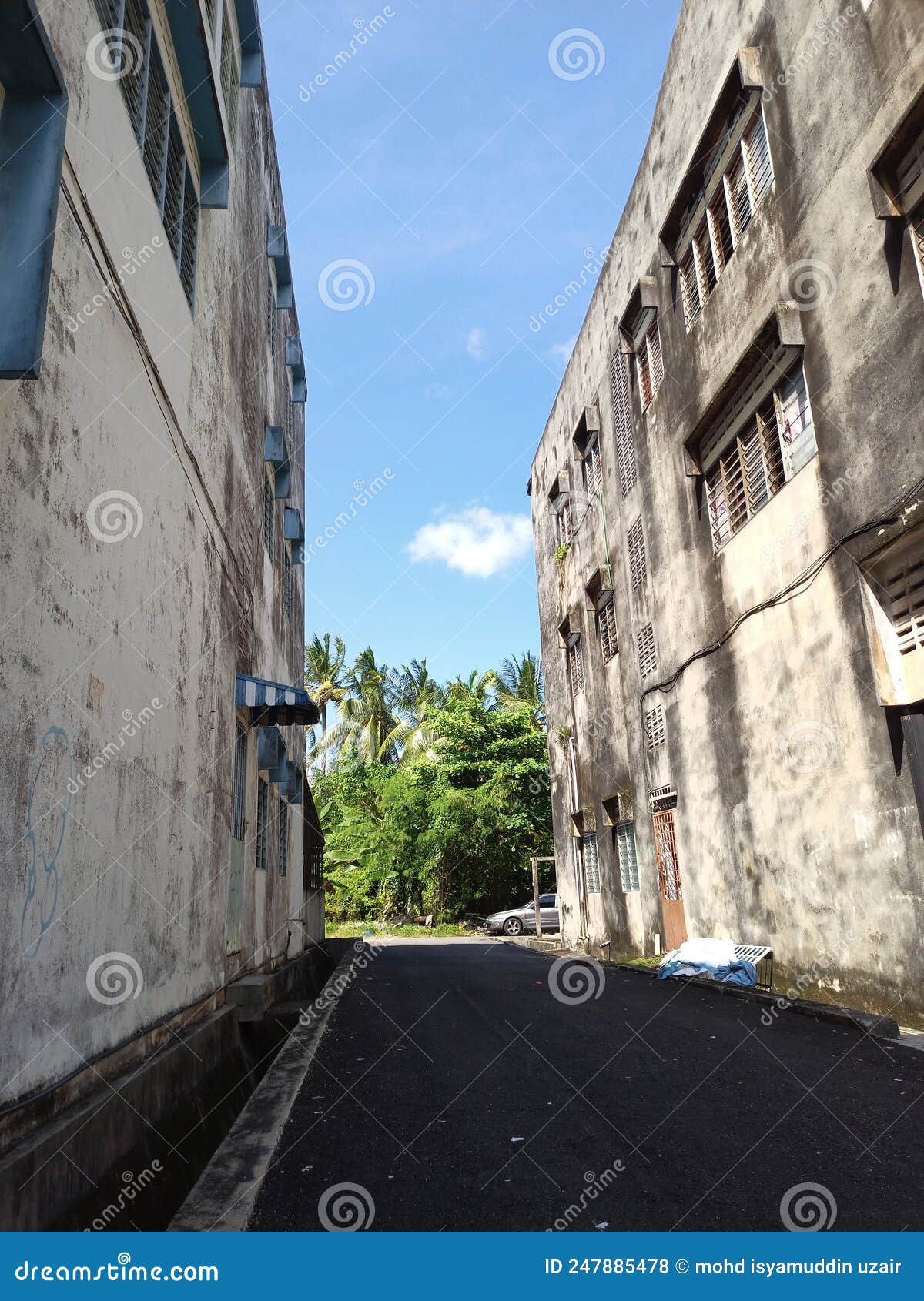 Alley road on building stock photo. Image of architecture - 247885478