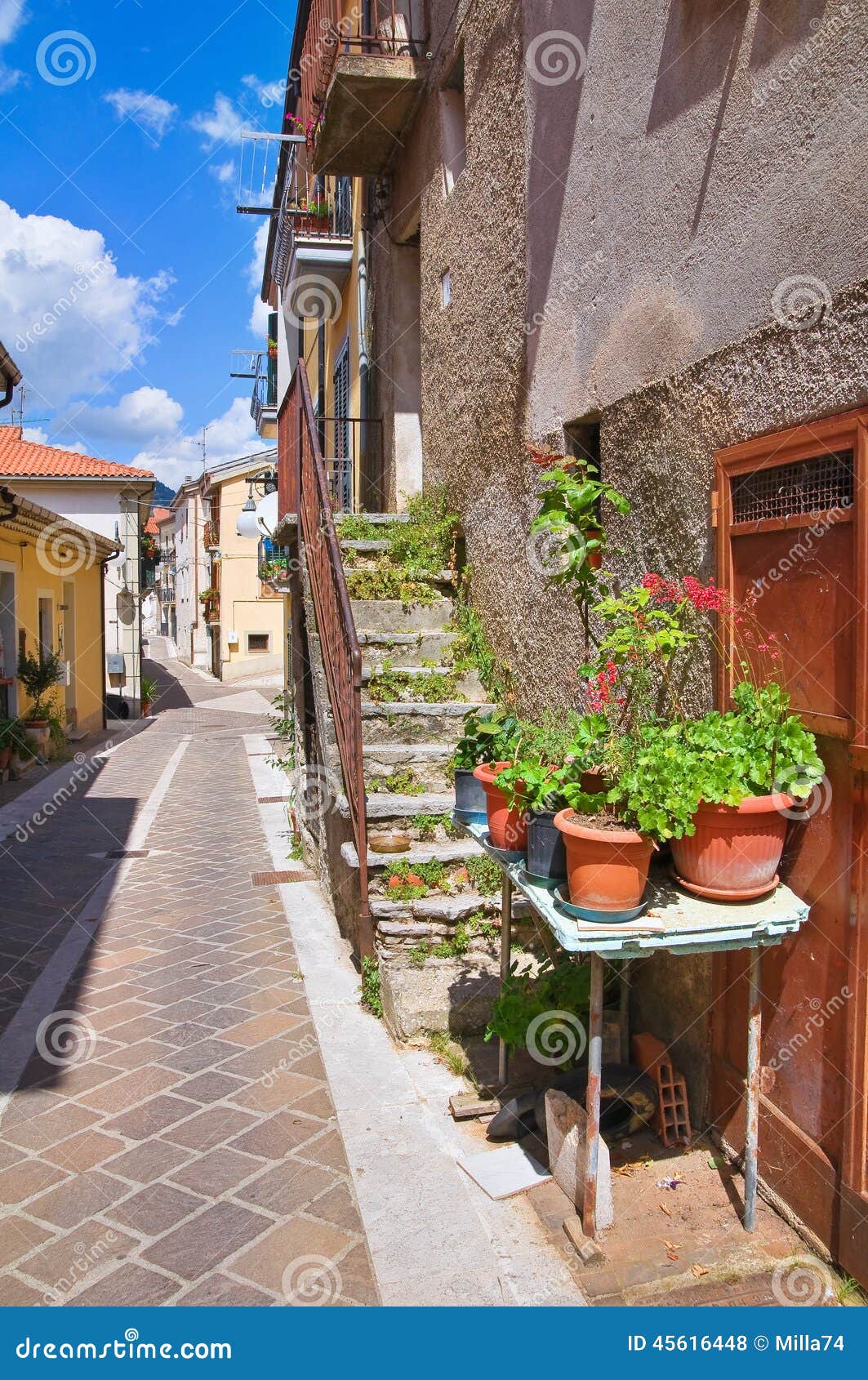 Alleyway. Brienza. Basilicata. Italy. Stock Photo - Image of household ...