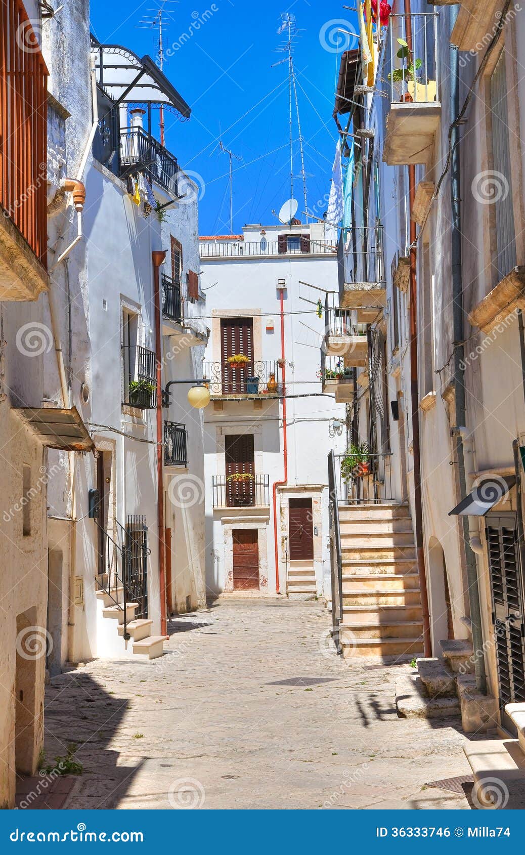 Alleyway. Putignano. Puglia. Italy. Stock Photo - Image of outside ...