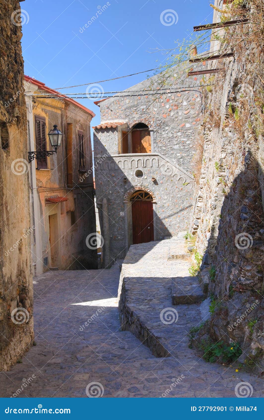 Alleyway. Scalea. Calabria. Italy. Stock Image - Image of architecture ...