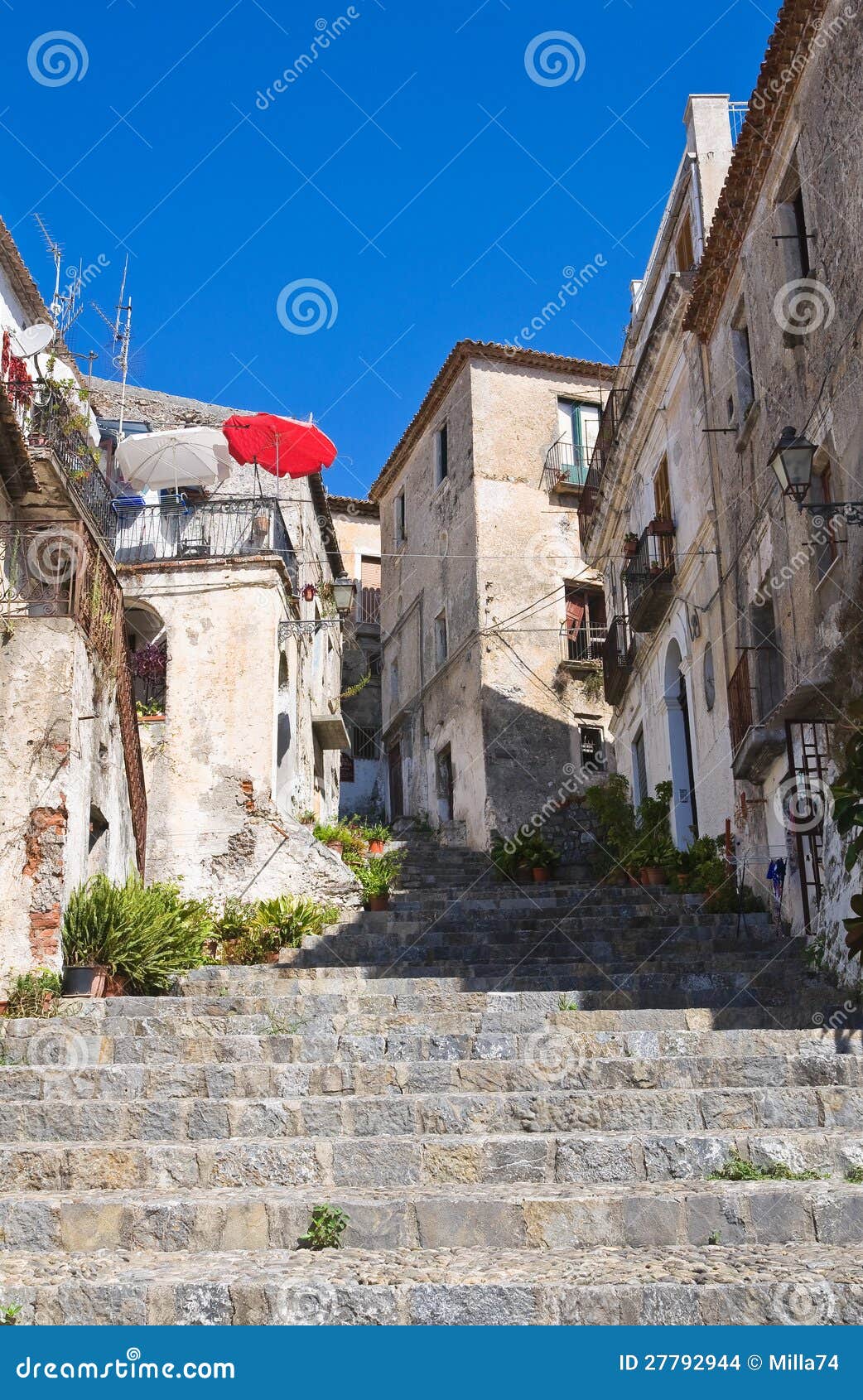 Alleyway. Scalea. Calabria. Italy. Stock Photo - Image of ...