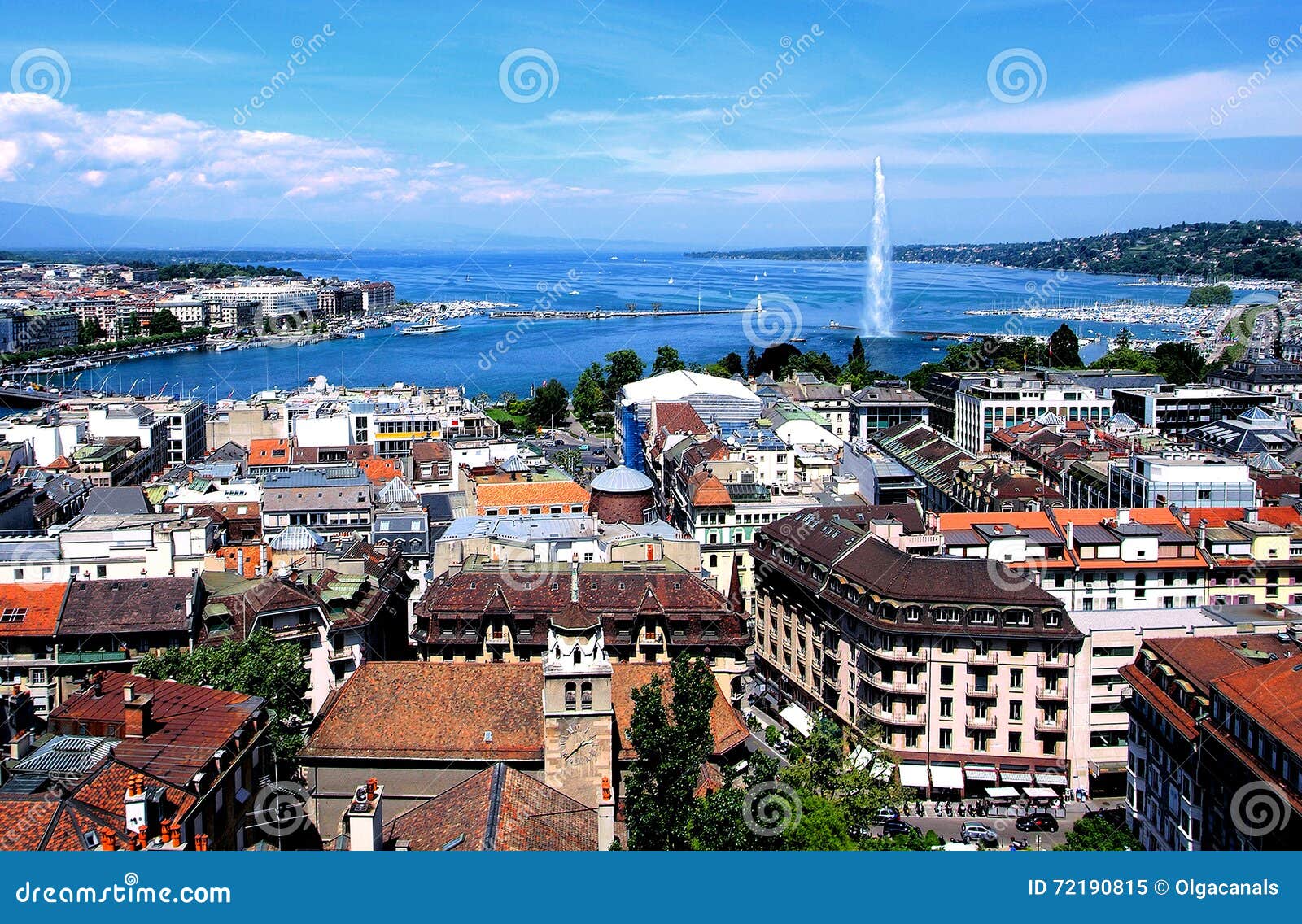 Allgemeine Ansicht Von Genf, in Der Schweiz Stockbild - Bild von europa ...