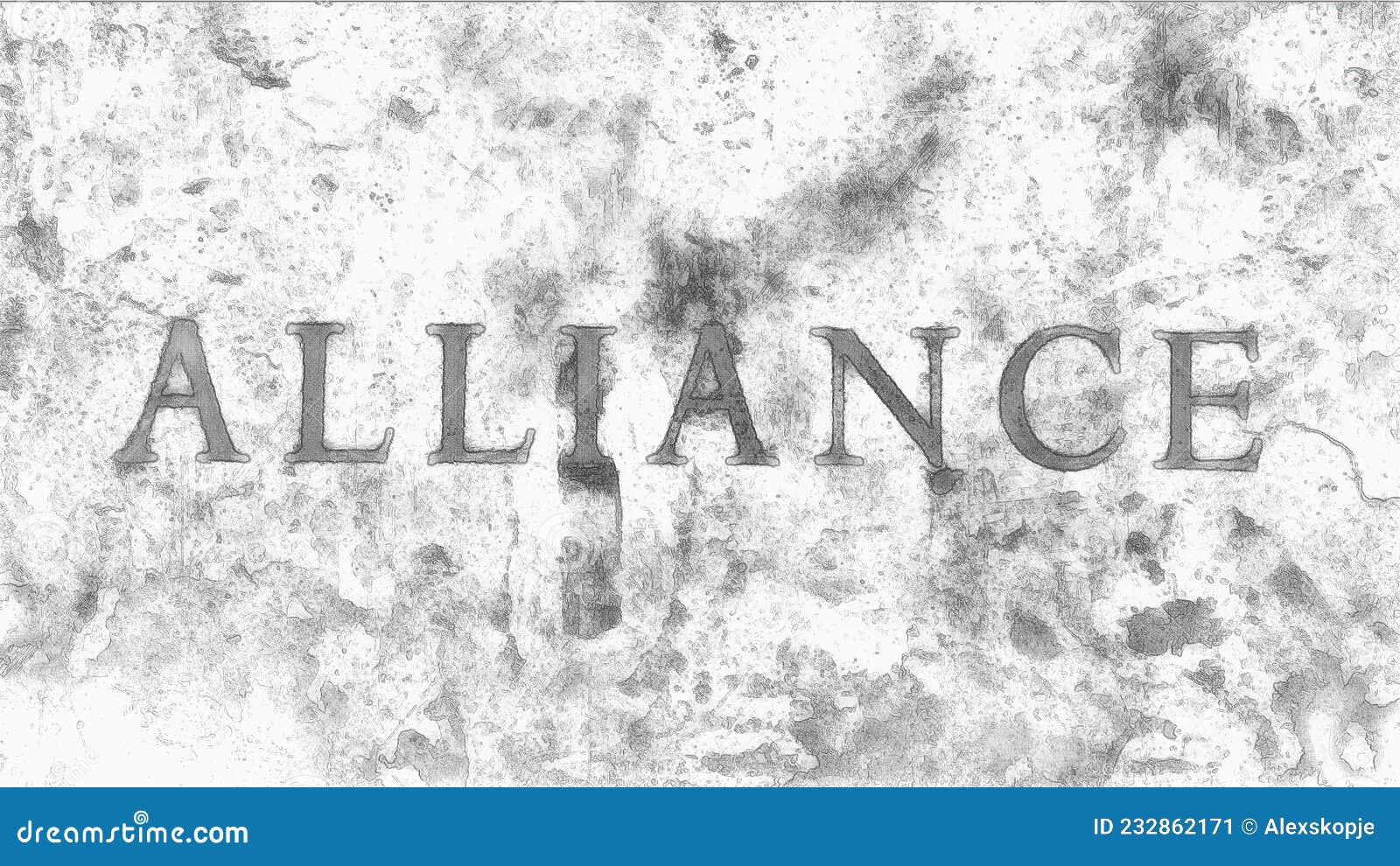 Alliance Text Hand Draw Digital Art Illustration Stock Image - Image of ...