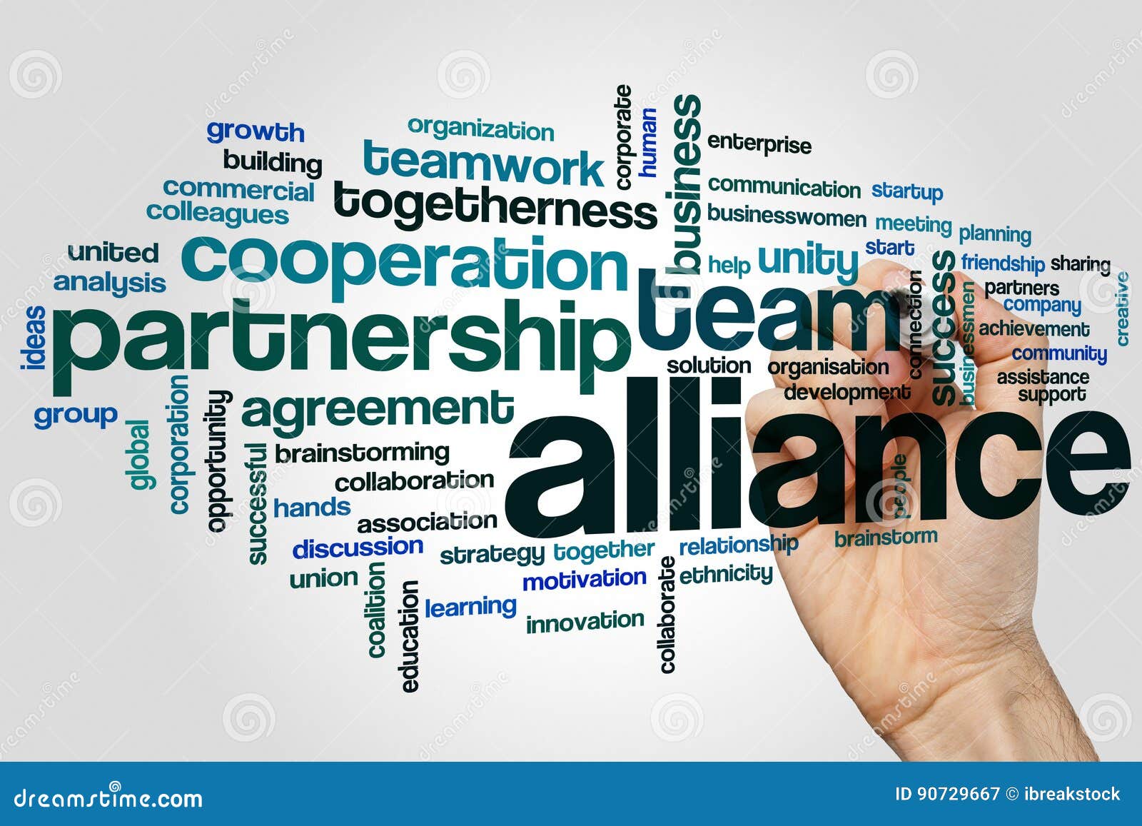 Alliance Word Cloud Concept on Grey Background Stock Image - Image of ...