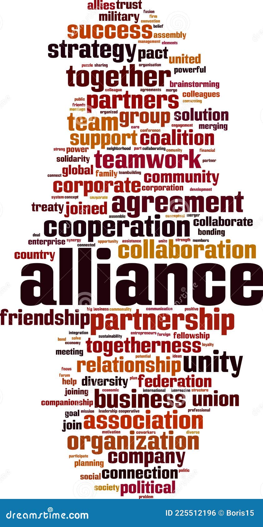 Alliance word cloud stock vector. Illustration of bond - 225512196