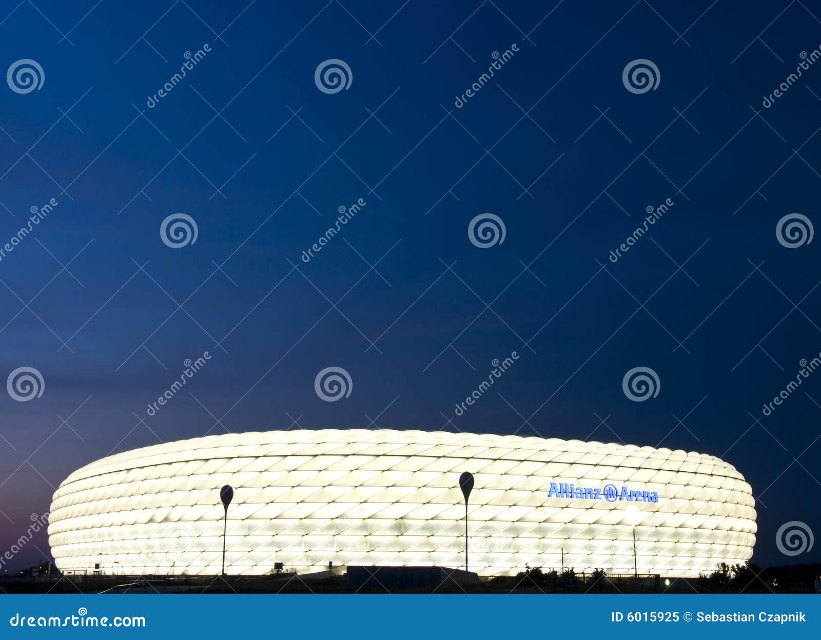 Allianz Arena at night editorial image. Image of illumintaed - 6015925