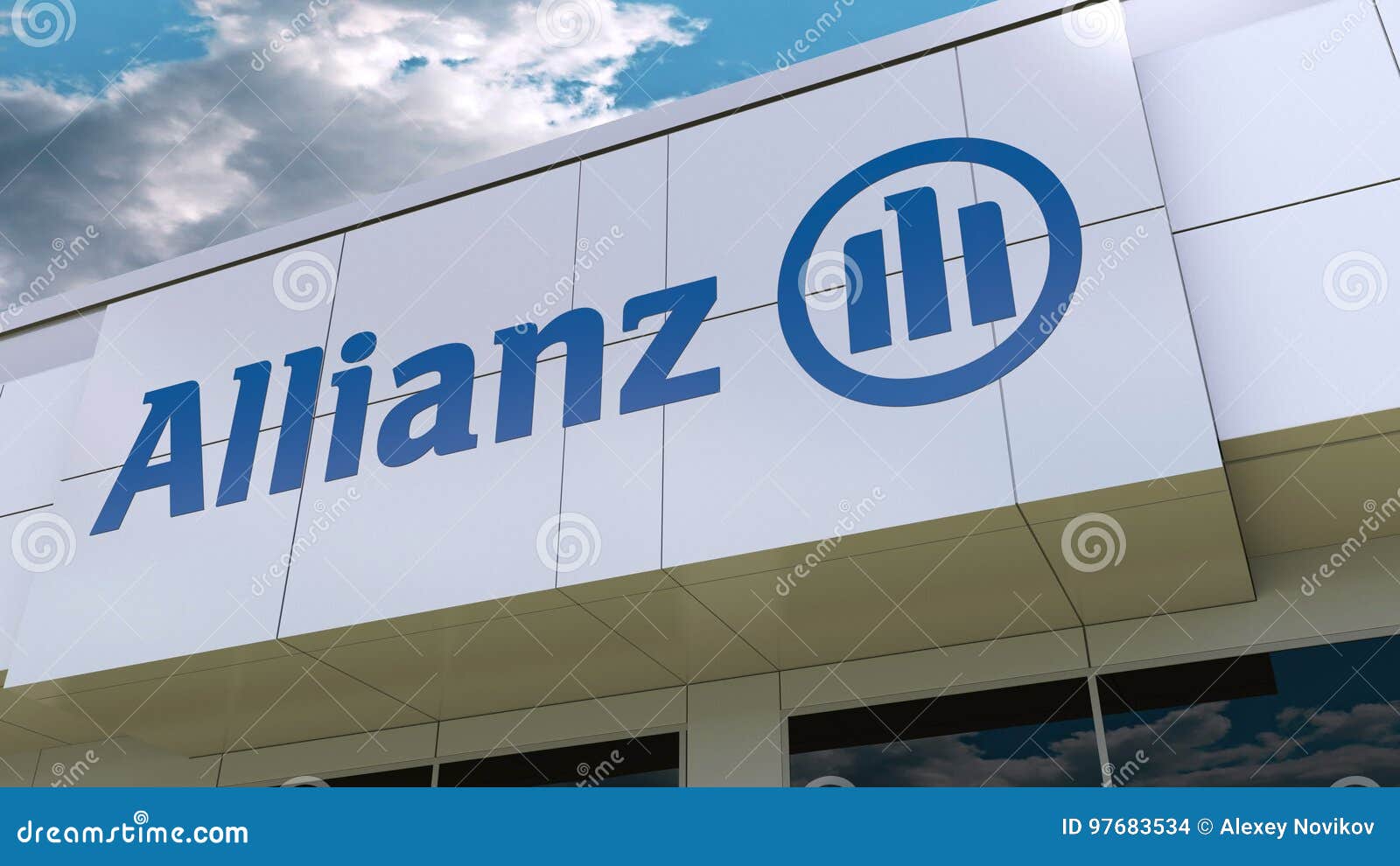 Allianz Logo on the Modern Building Facade. Editorial 3D Rendering ...