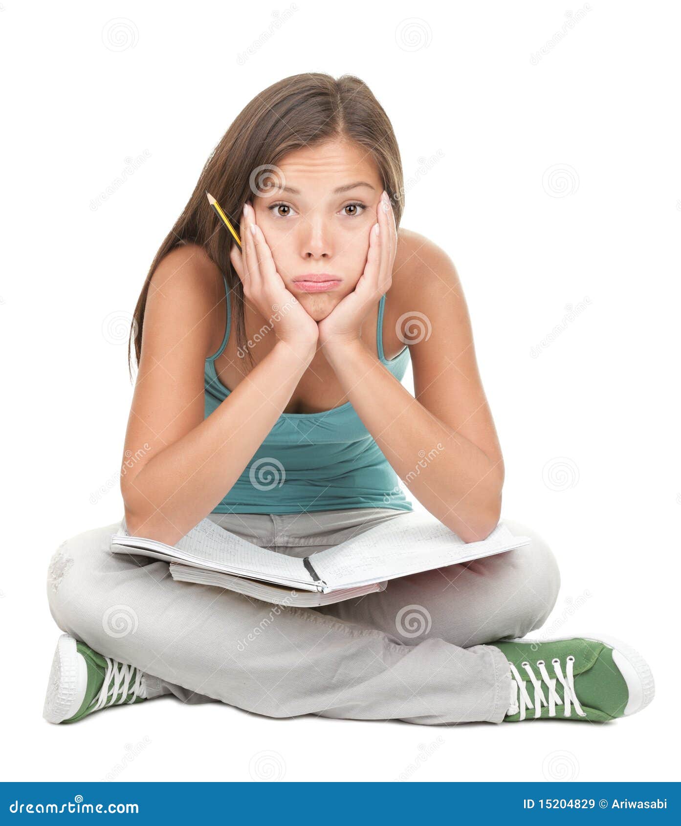 Allievo annoiato immagine stock. Immagine di isolato - 15204829