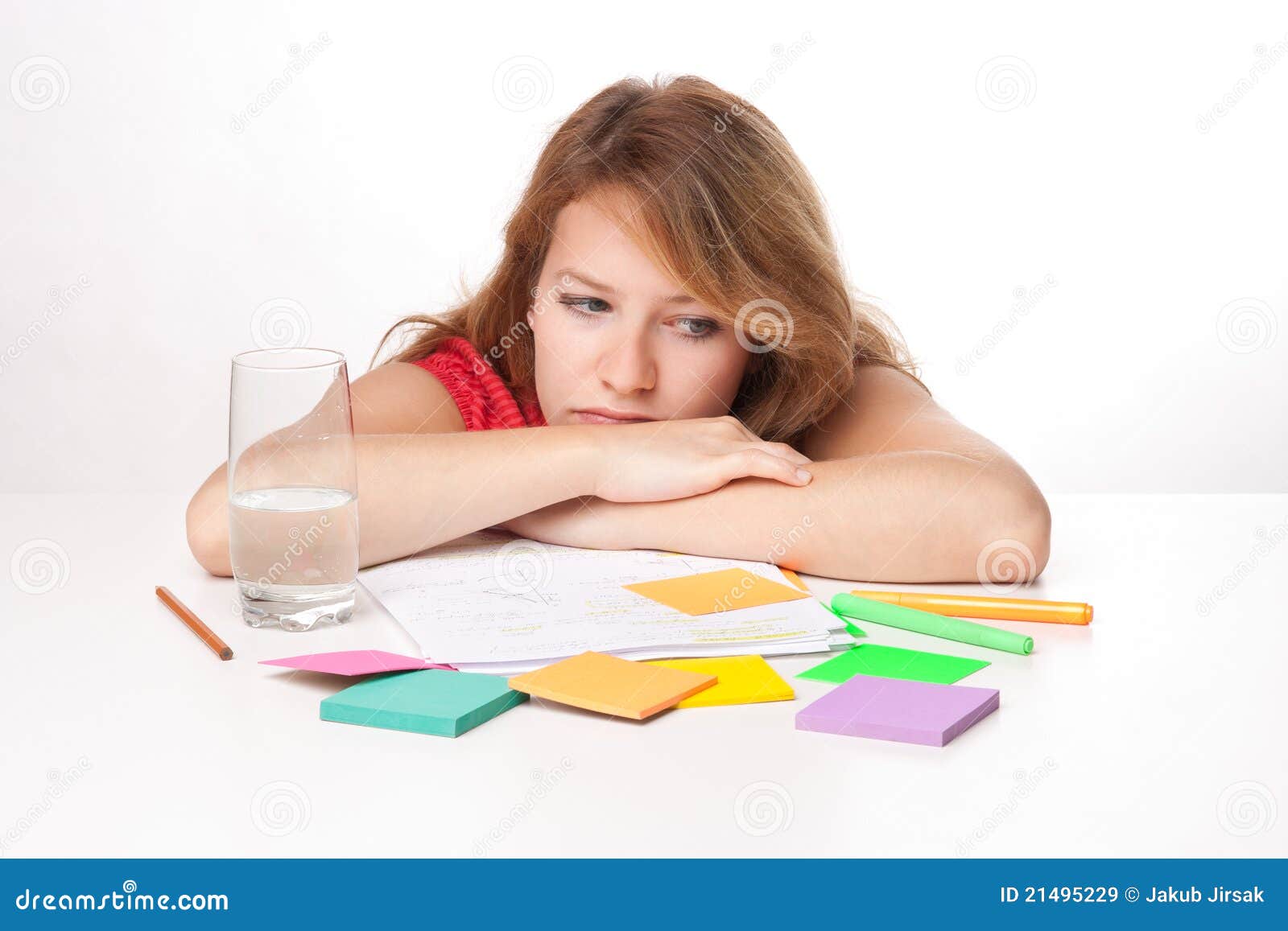 Allievo annoiato immagine stock. Immagine di orizzontale - 21495229