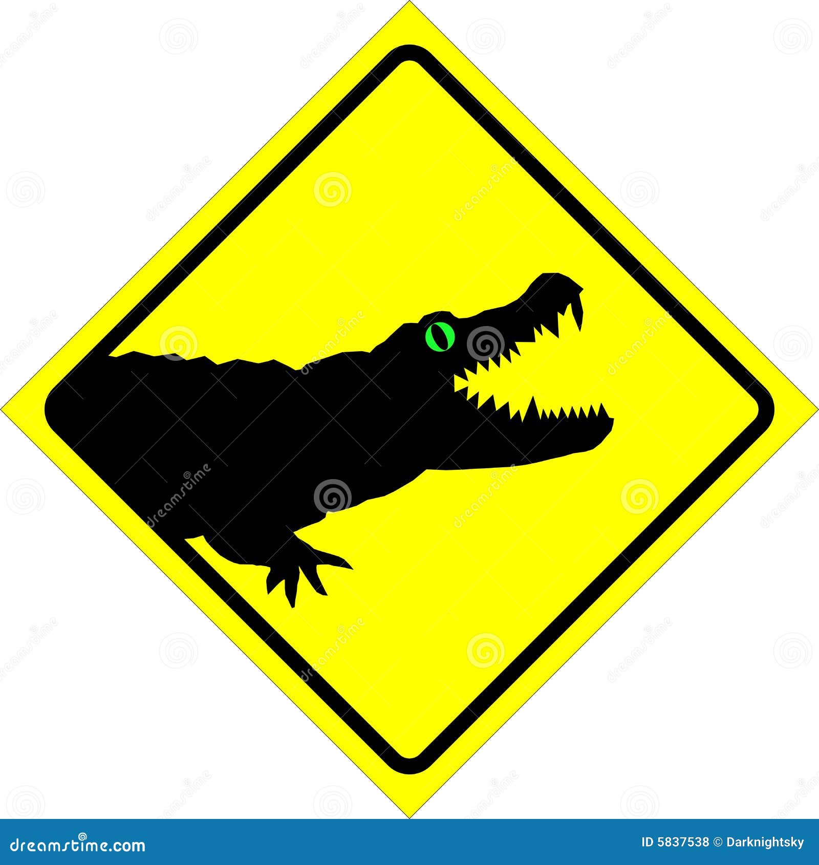 Warning Alligator Sign Vector Illustration | CartoonDealer.com #2936380