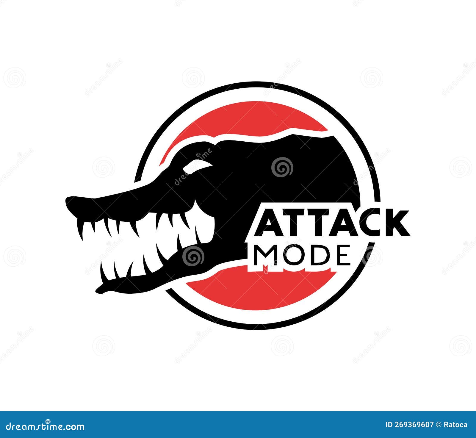 Alligator and Attack Mode Symbol Stock Vector - Illustration of symbol ...