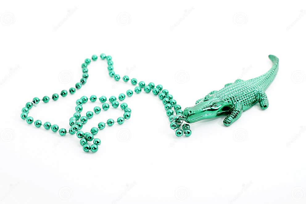 Alligator bead necklace stock image. Image of gras, string - 7887889