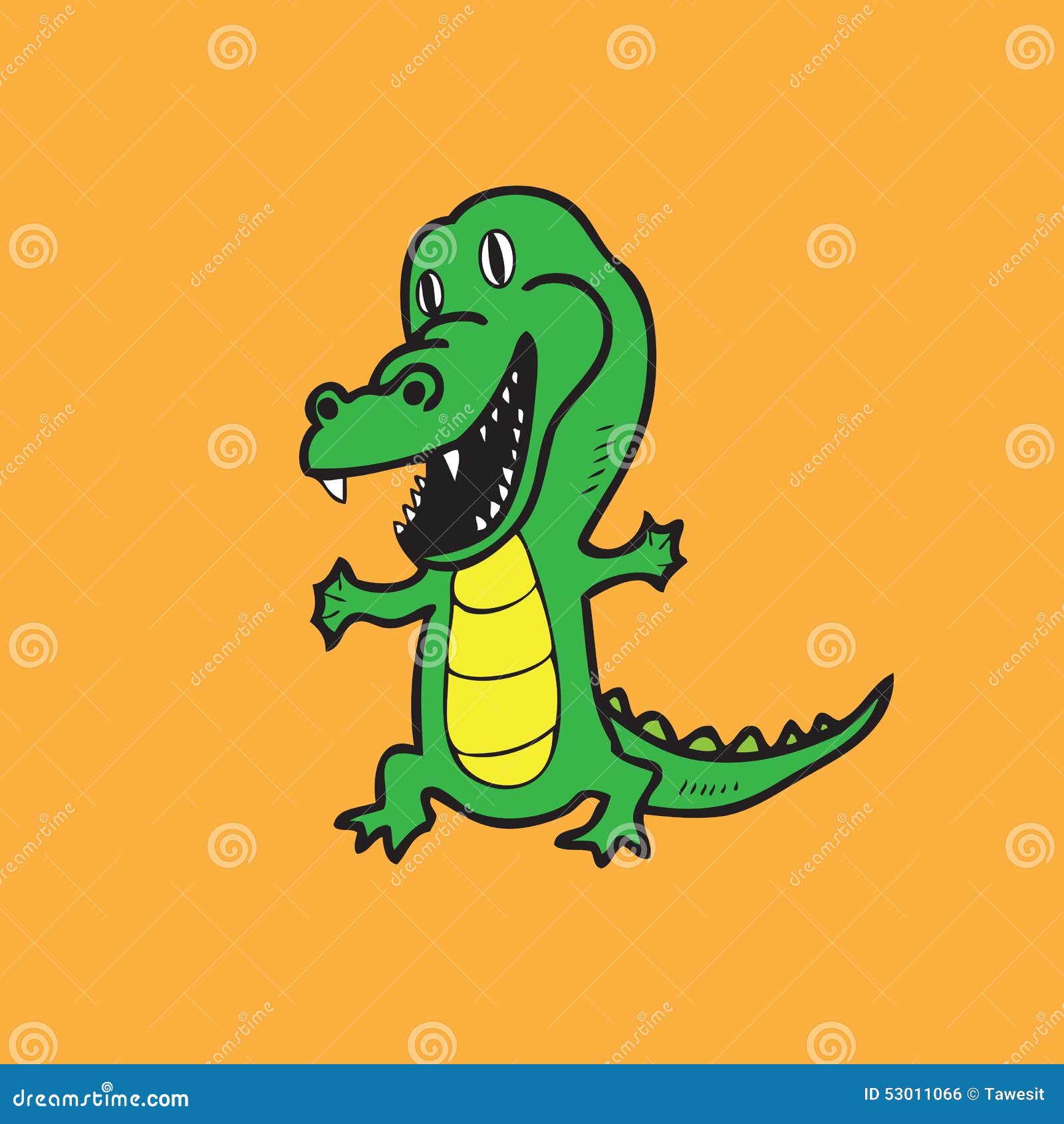Alligator cartoon stock vector. Illustration of happy - 53011066
