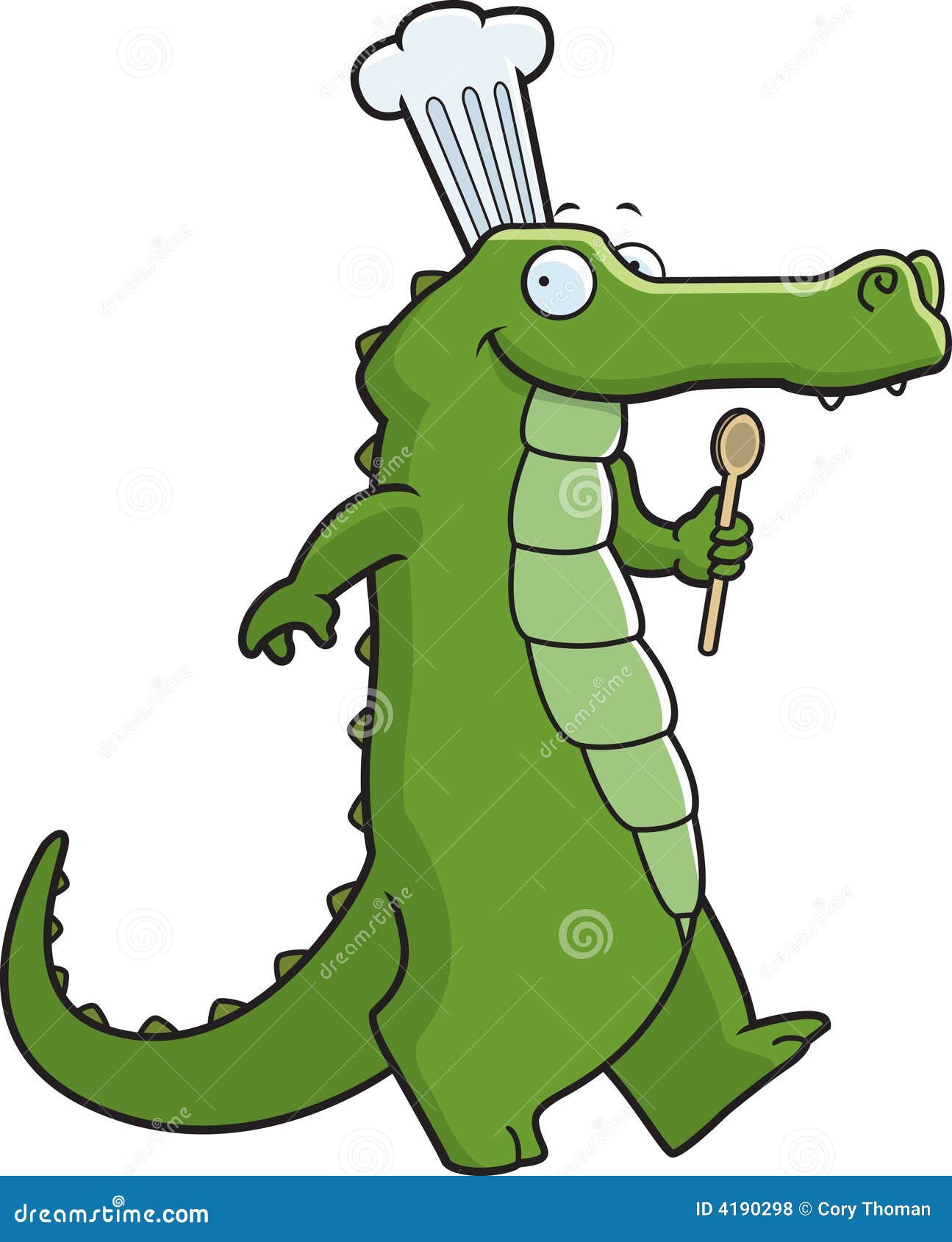 Alligator Chef stock vector. Illustration of cartoon, spoon - 4190298