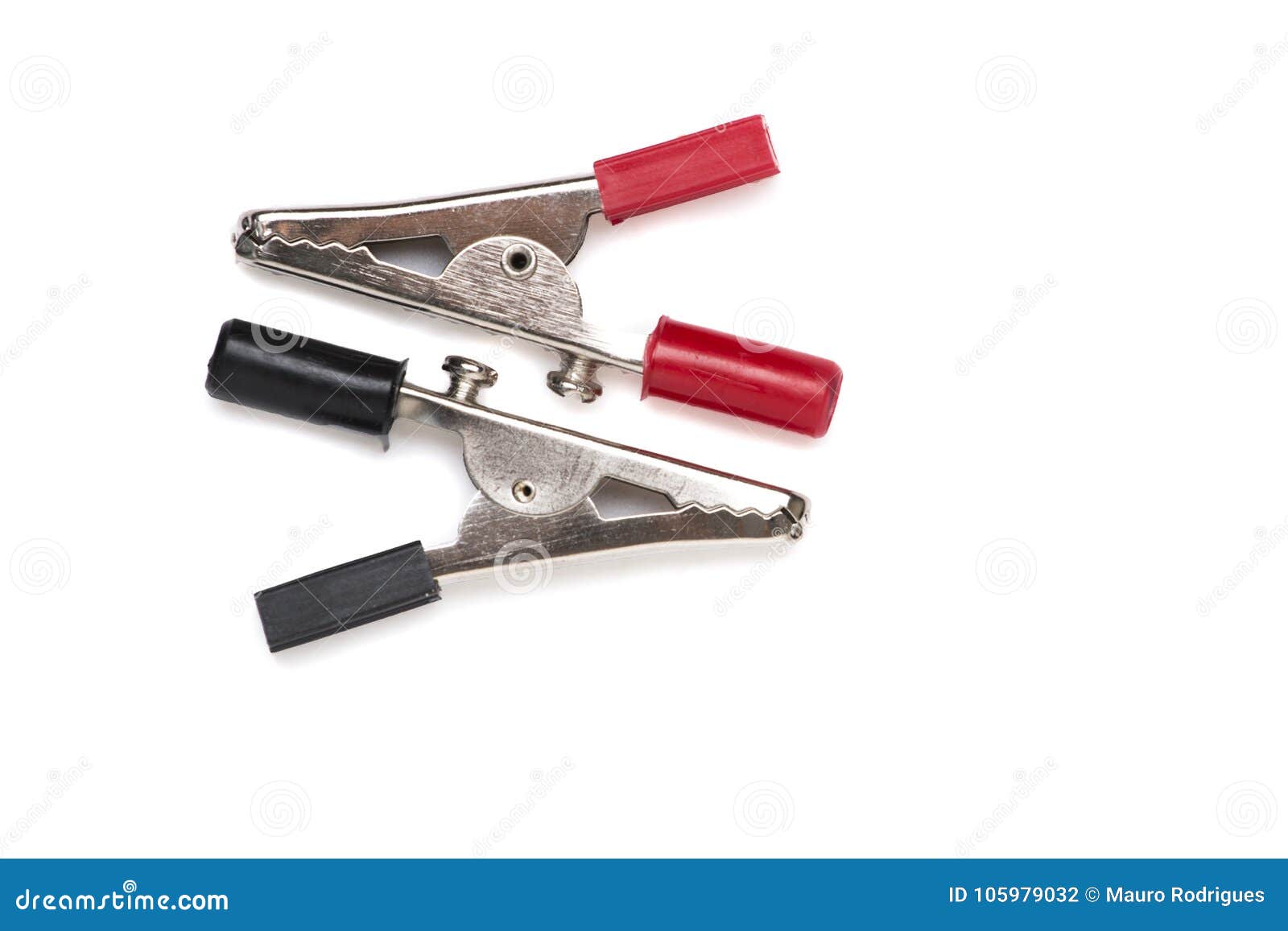 Alligator Clippers on a White Background. Stock Photo - Image of jaws ...