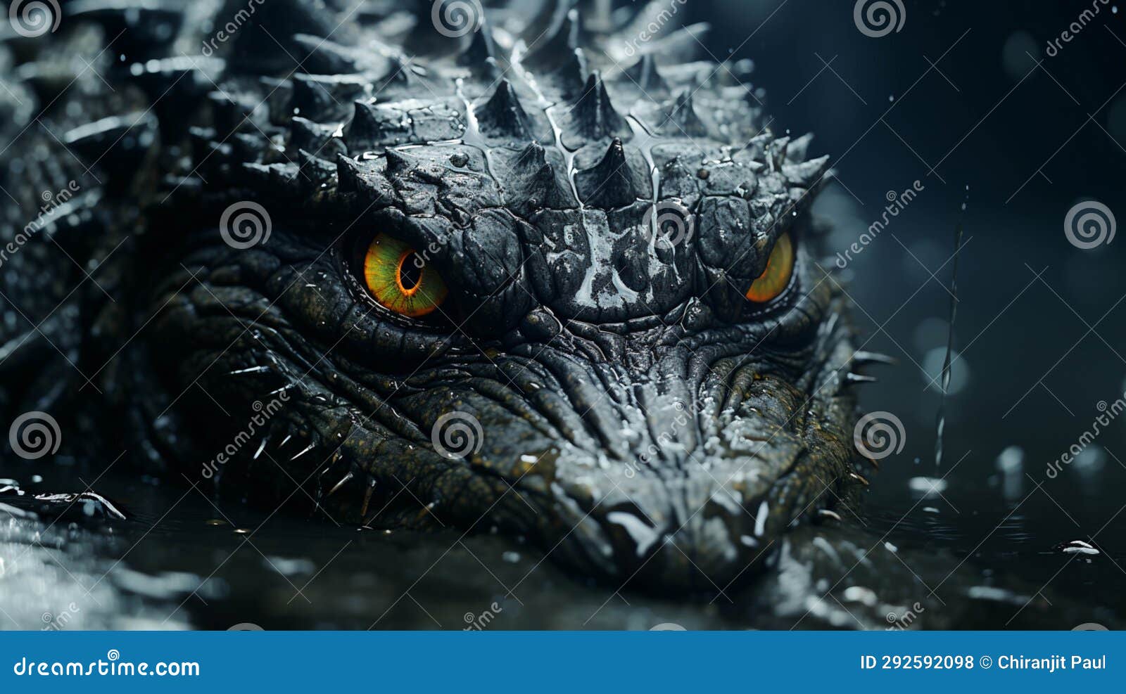 Alligator Crocodile Amphibian Predator Infront of Lake Stock Photo ...