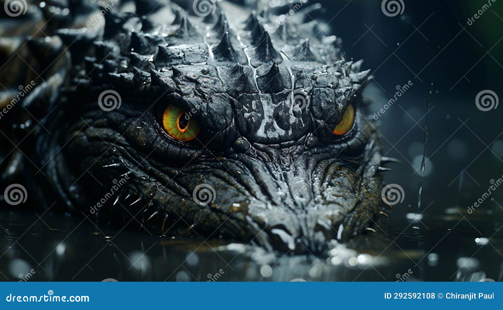 Alligator Crocodile Amphibian Predator Infront of Lake Stock Photo ...