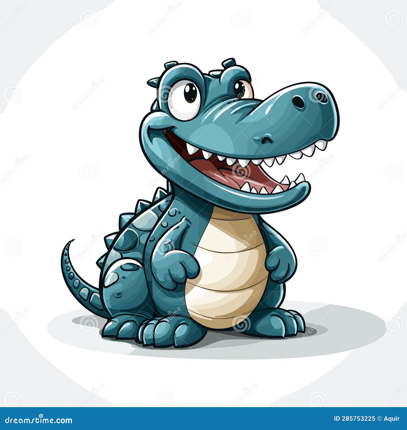 Alligator. Alligator Hand-drawn Comic Illustration. Cute Vector Doodle ...