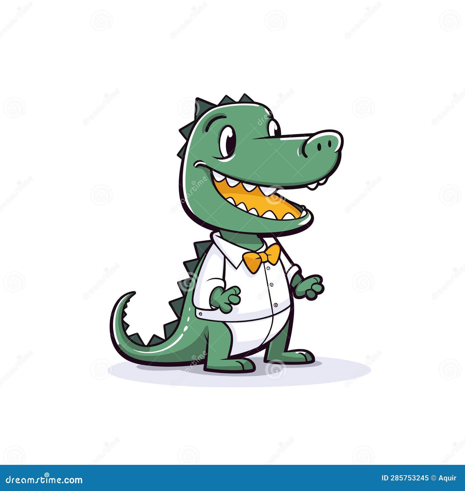 Alligator. Alligator Hand-drawn Comic Illustration. Cute Vector Doodle ...