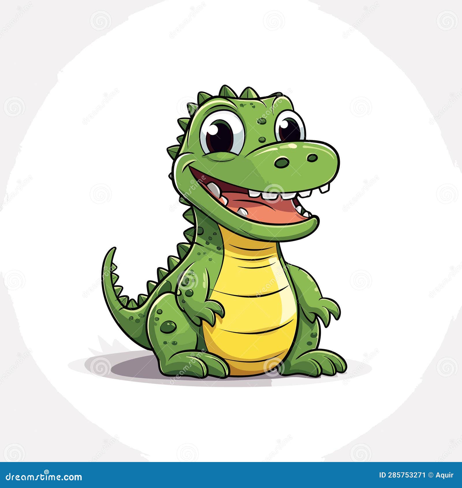 Alligator. Alligator Hand-drawn Comic Illustration. Cute Vector Doodle ...