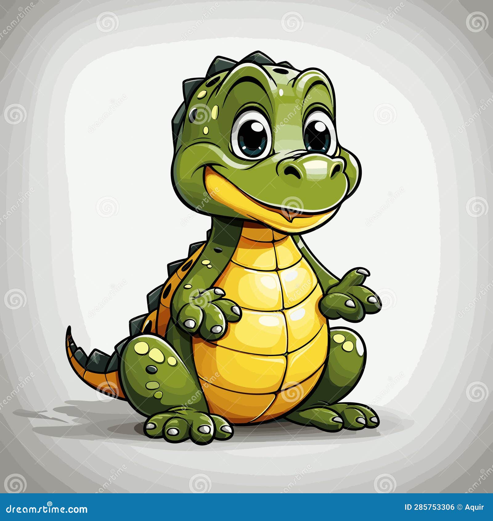 Alligator. Alligator Hand-drawn Comic Illustration. Cute Vector Doodle ...