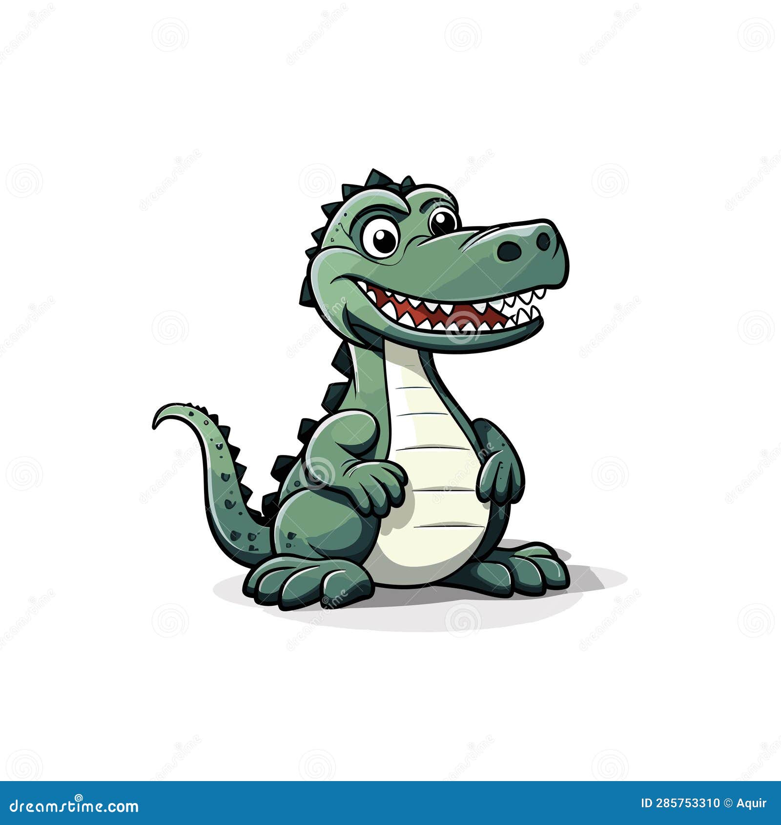 Alligator. Alligator Hand-drawn Comic Illustration. Cute Vector Doodle ...