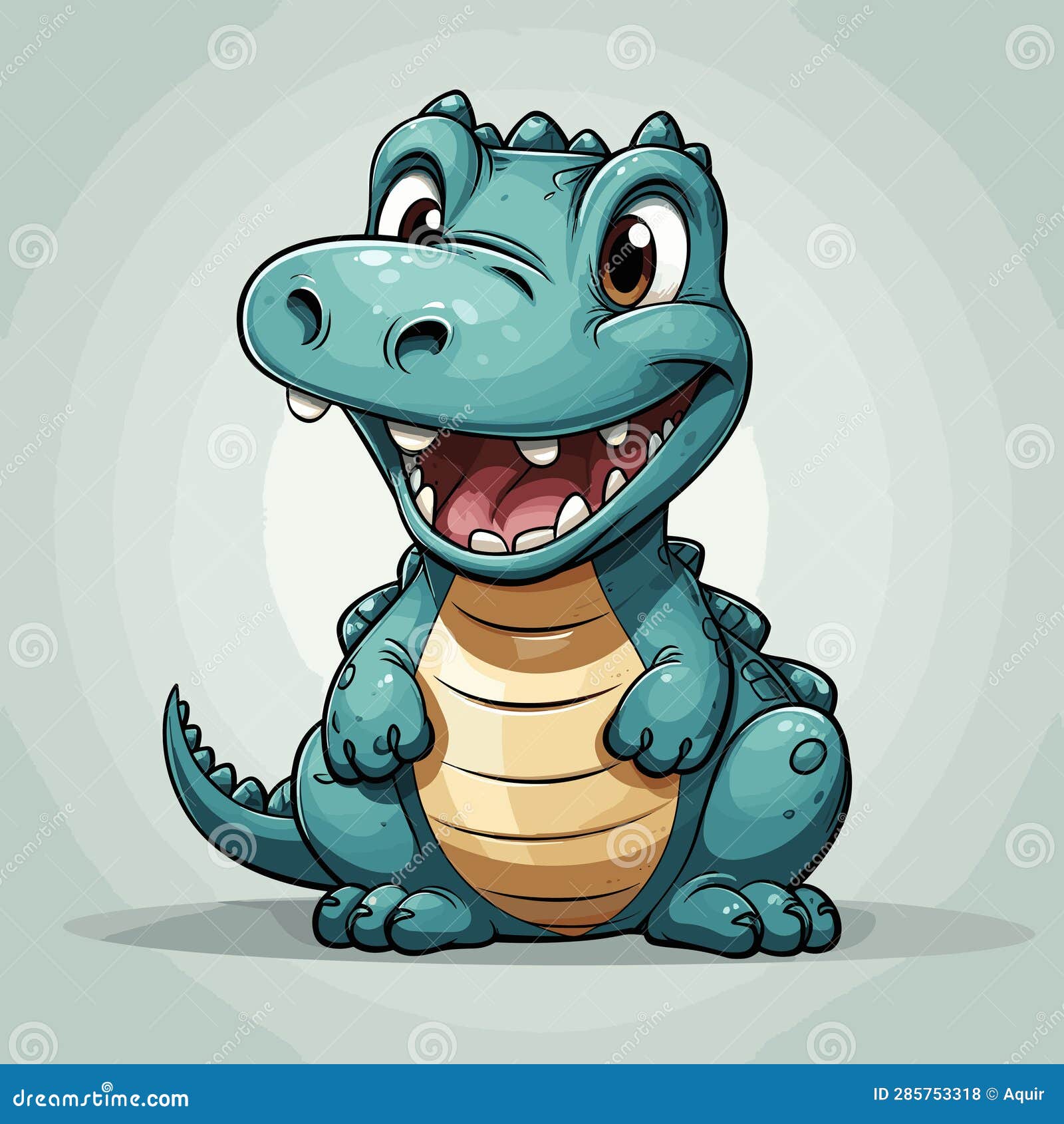 Alligator. Alligator Hand-drawn Comic Illustration. Cute Vector Doodle ...