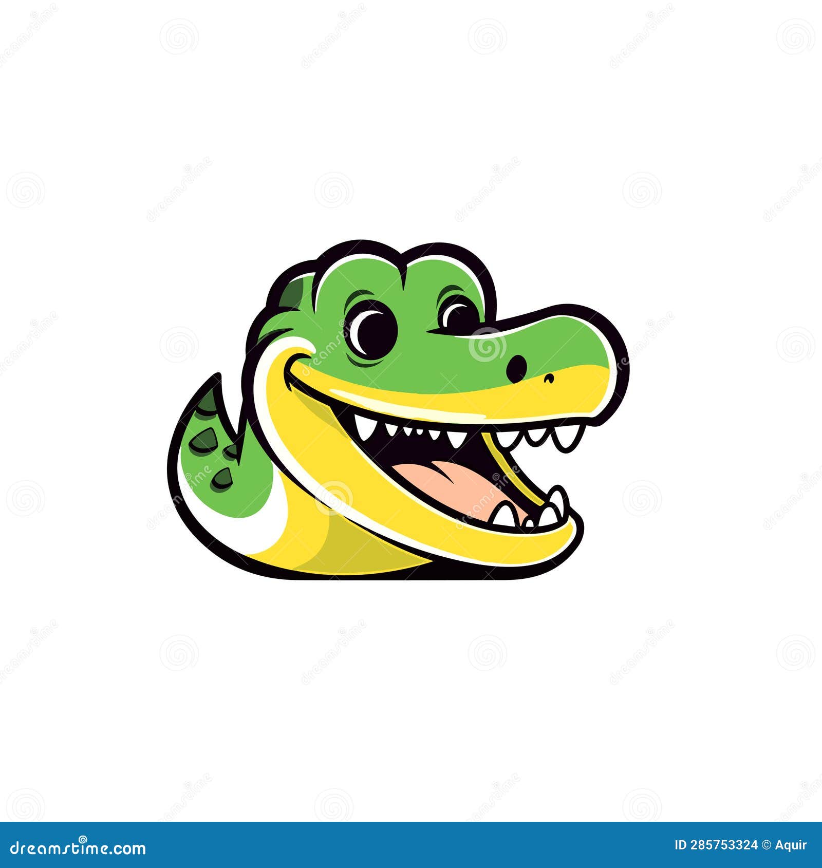 Alligator. Alligator Hand-drawn Comic Illustration. Cute Vector Doodle ...