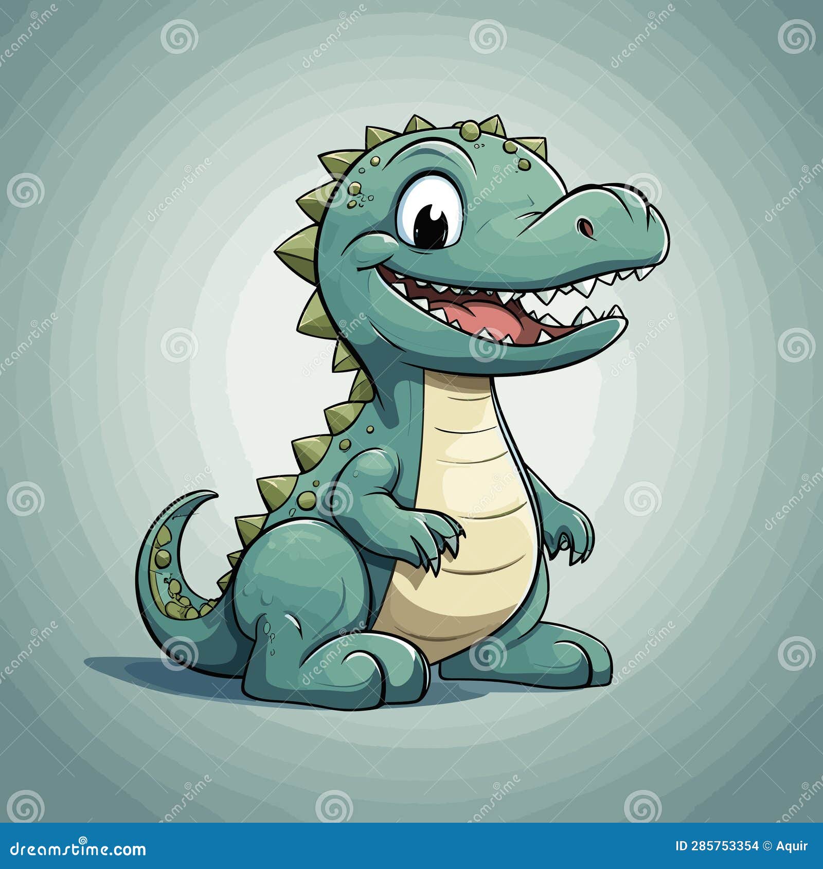 Alligator. Alligator Hand-drawn Comic Illustration. Cute Vector Doodle ...