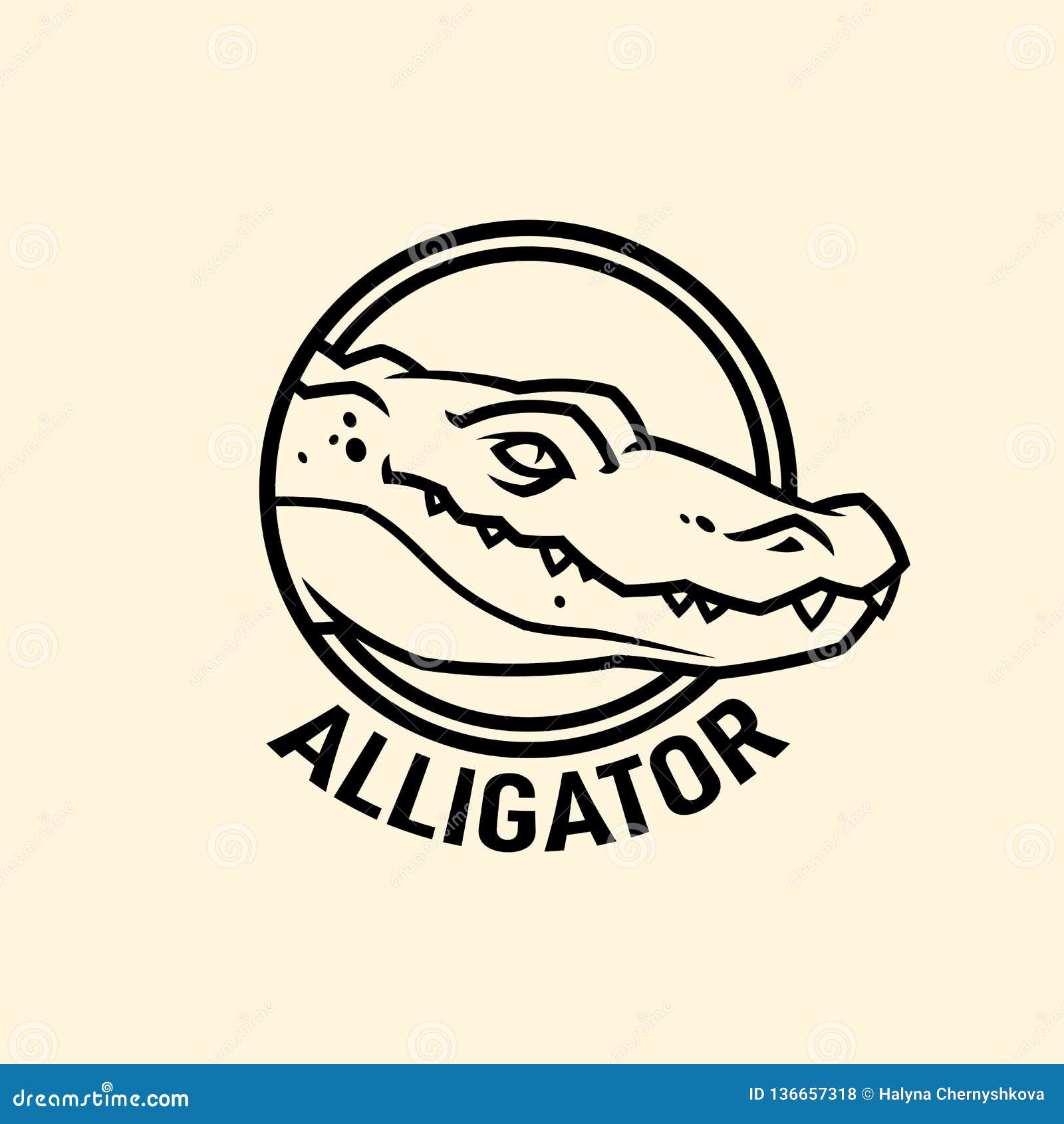 Alligator Head Vector Clipart Set - Outline, Silhouette And Color ...