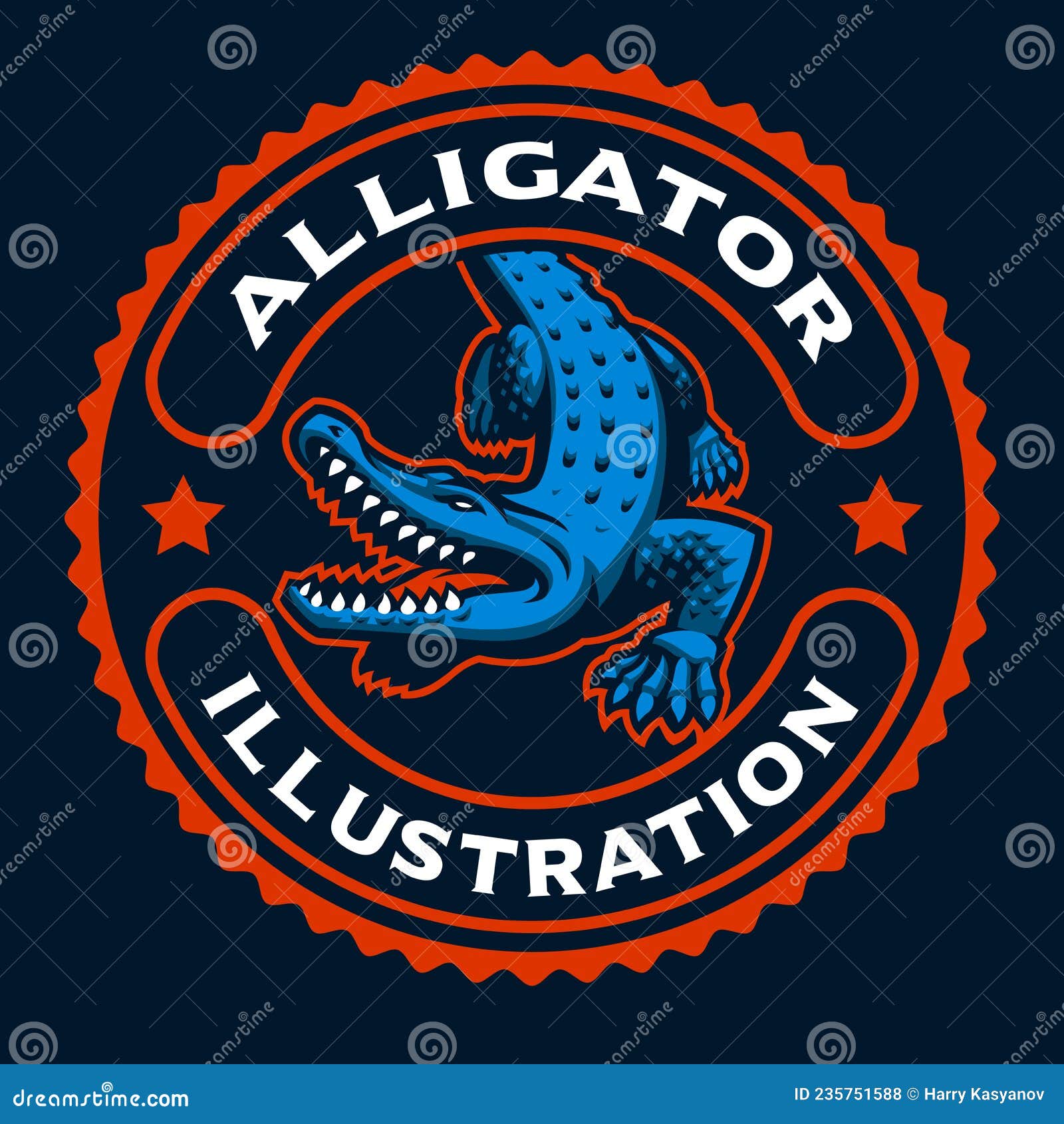Alligator Mascot Badge stock vector. Illustration of graphic - 235751588