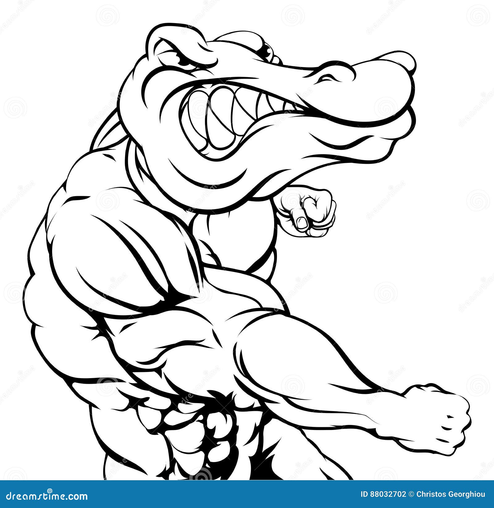 Alligator- Oder Krokodilmaskottchen Fighting Vektor Abbildung ...