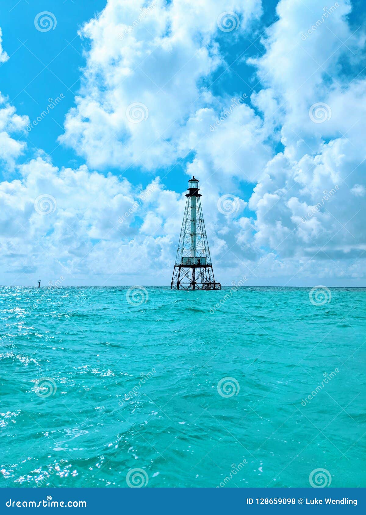 Alligator Reef Lighthouse stock photo. Image of biscayne - 128659098