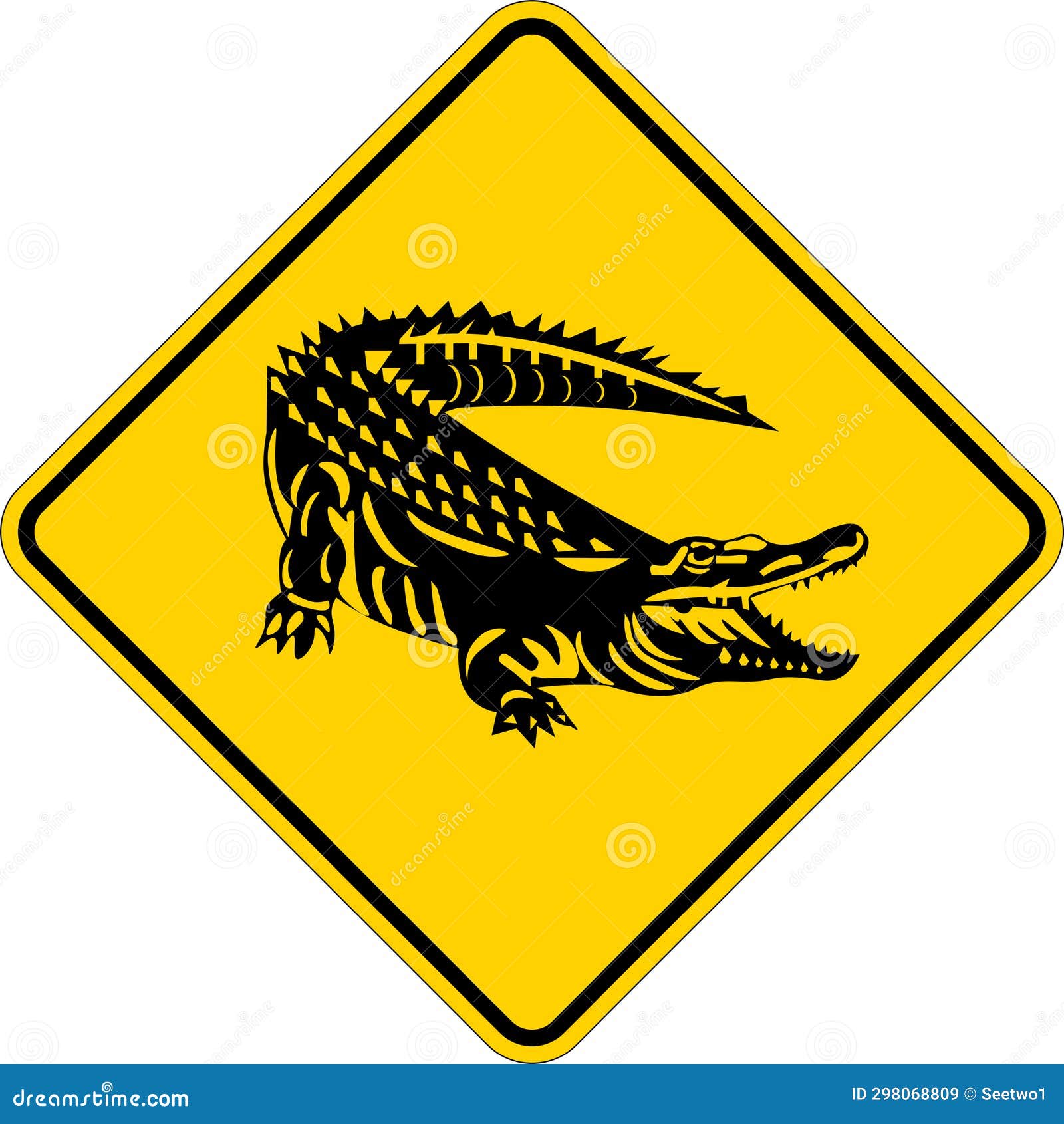 Alligator Sign, Alligator Area Sign Stock Vector - Illustration of croc ...