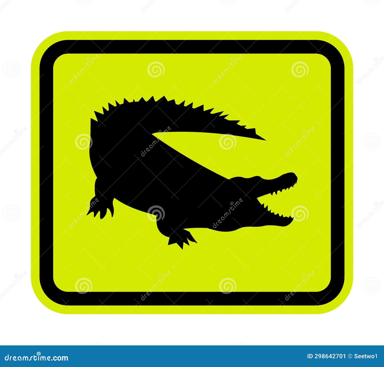 Alligator Sign, Alligator Area Sign Stock Vector - Illustration of croc ...