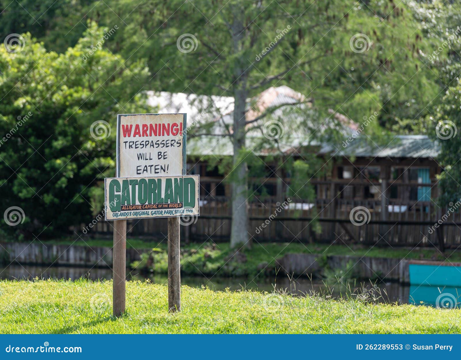 Alligator Sign for Warning in a Park Editorial Stock Photo - Image of ...