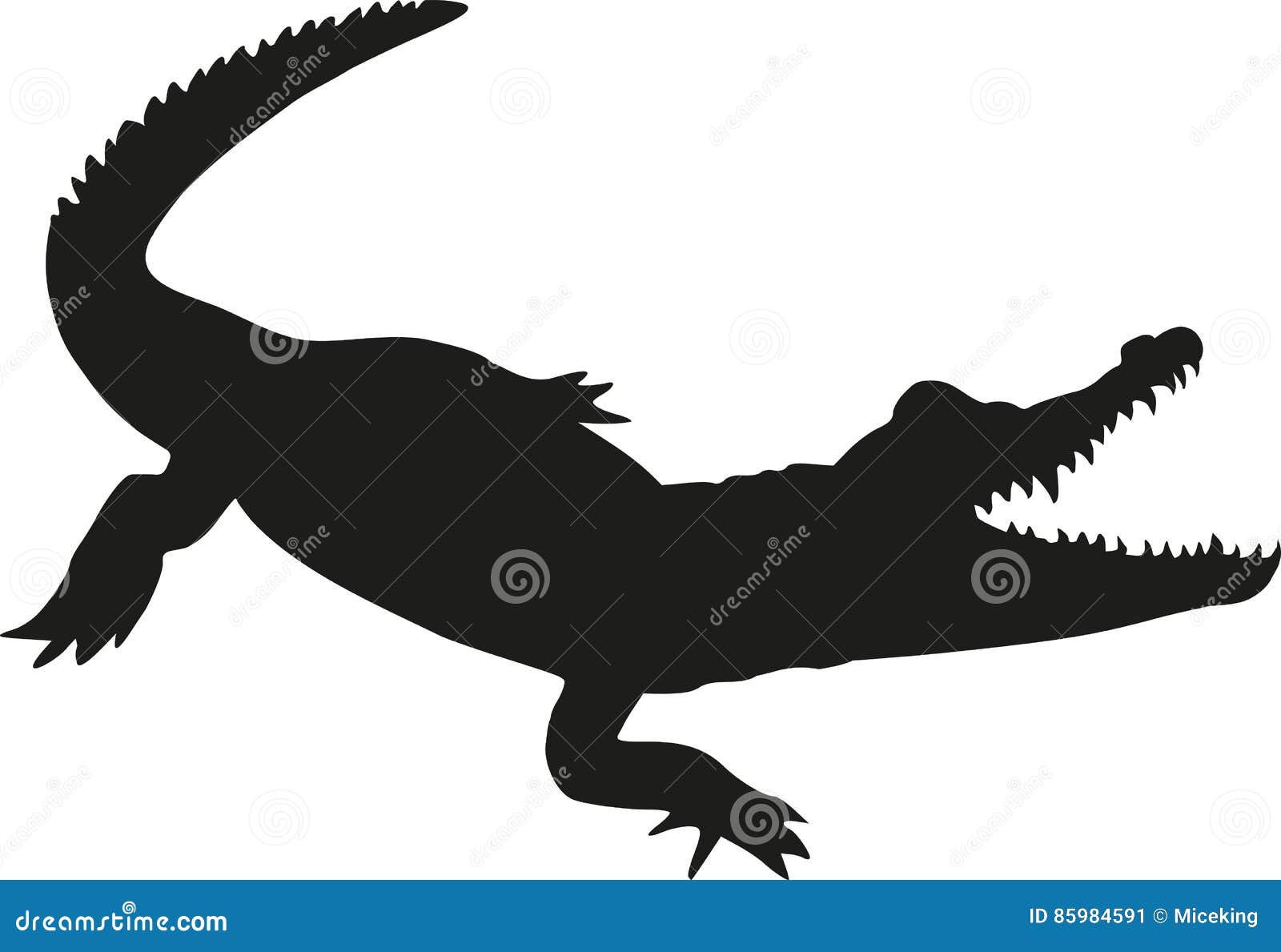 Alligator Silhouette stock vector. Illustration of carnivore - 85984591