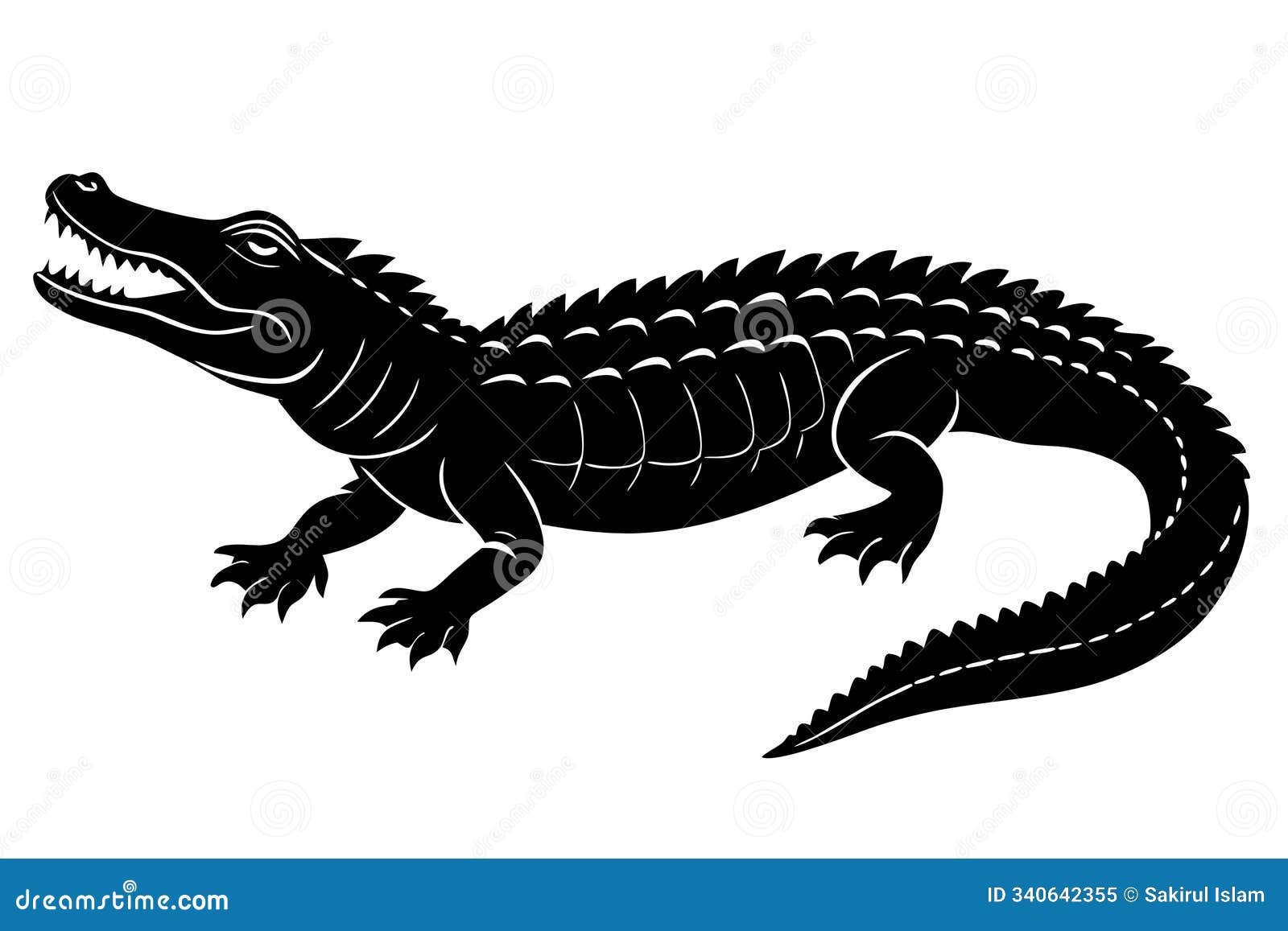 Alligator Silhouette Vector Illustration Stock Illustration ...