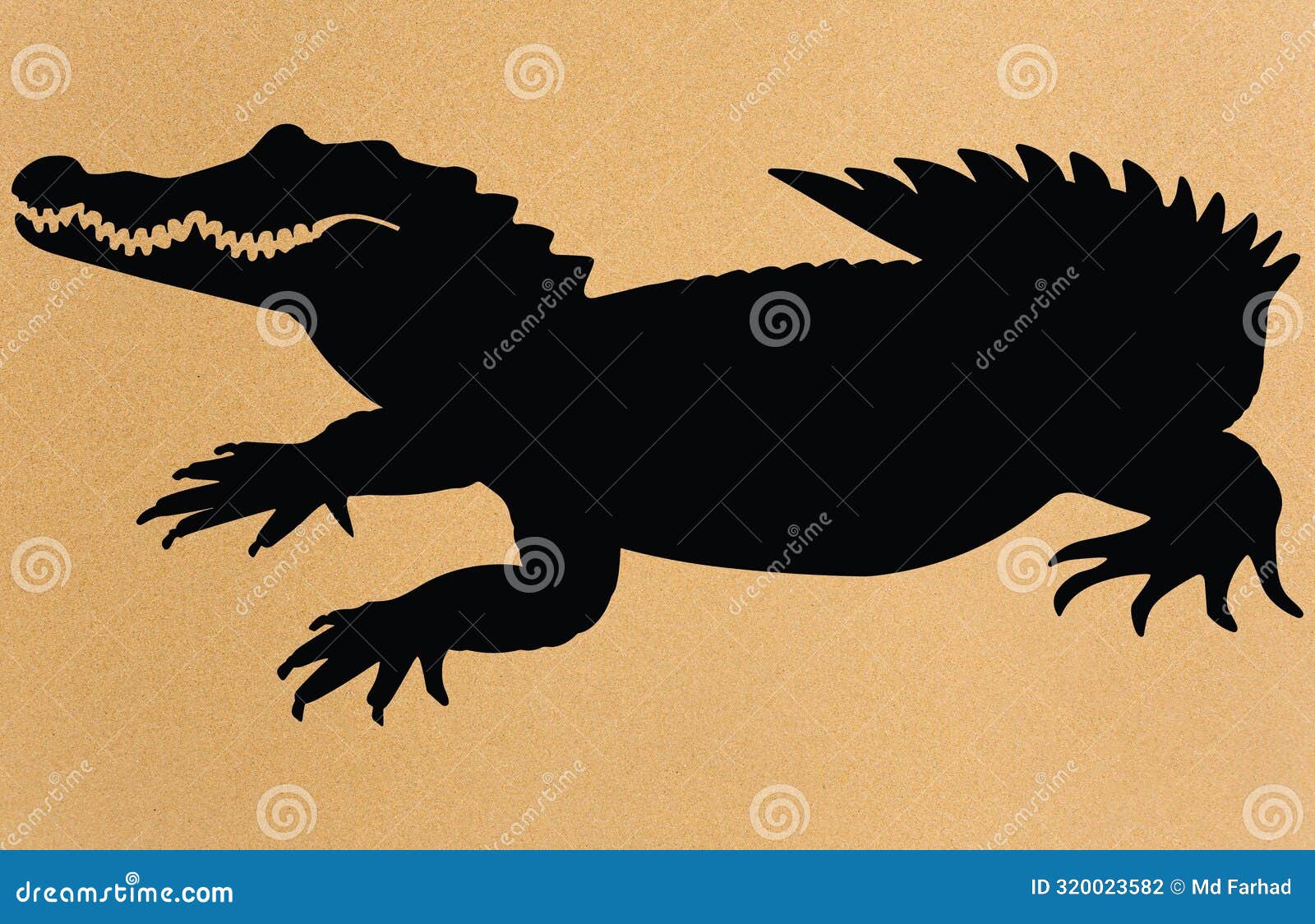 Crocodile and Alligator Silhouette, Alligator Straight Tail Silhouette ...