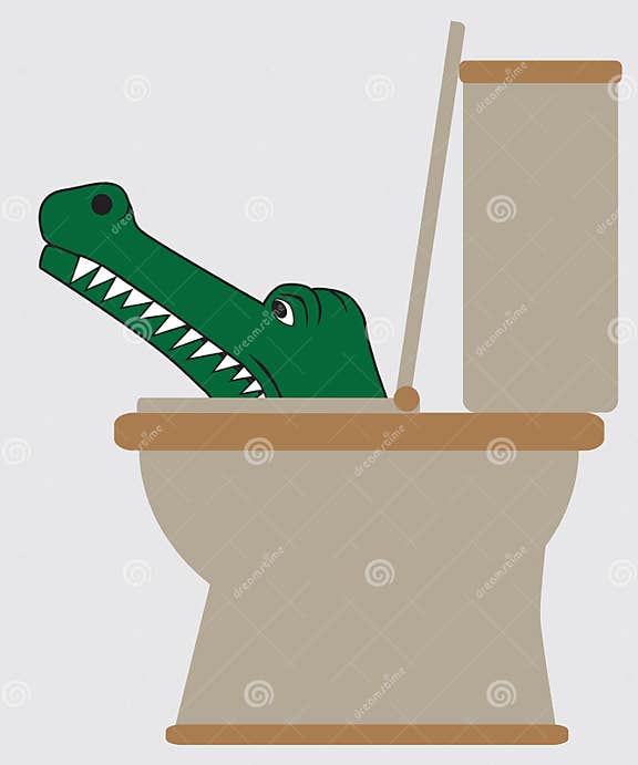 Alligator in the Toilet stock vector. Illustration of eyes - 233012998