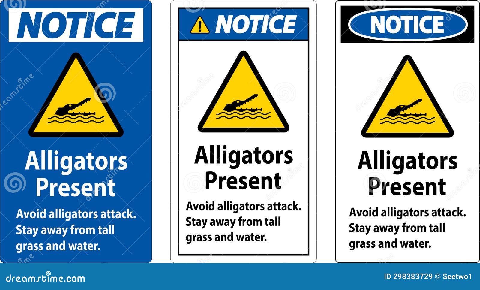 Alligator Warning Sign, Danger - Alligators Present Avoid Attack, Stay ...