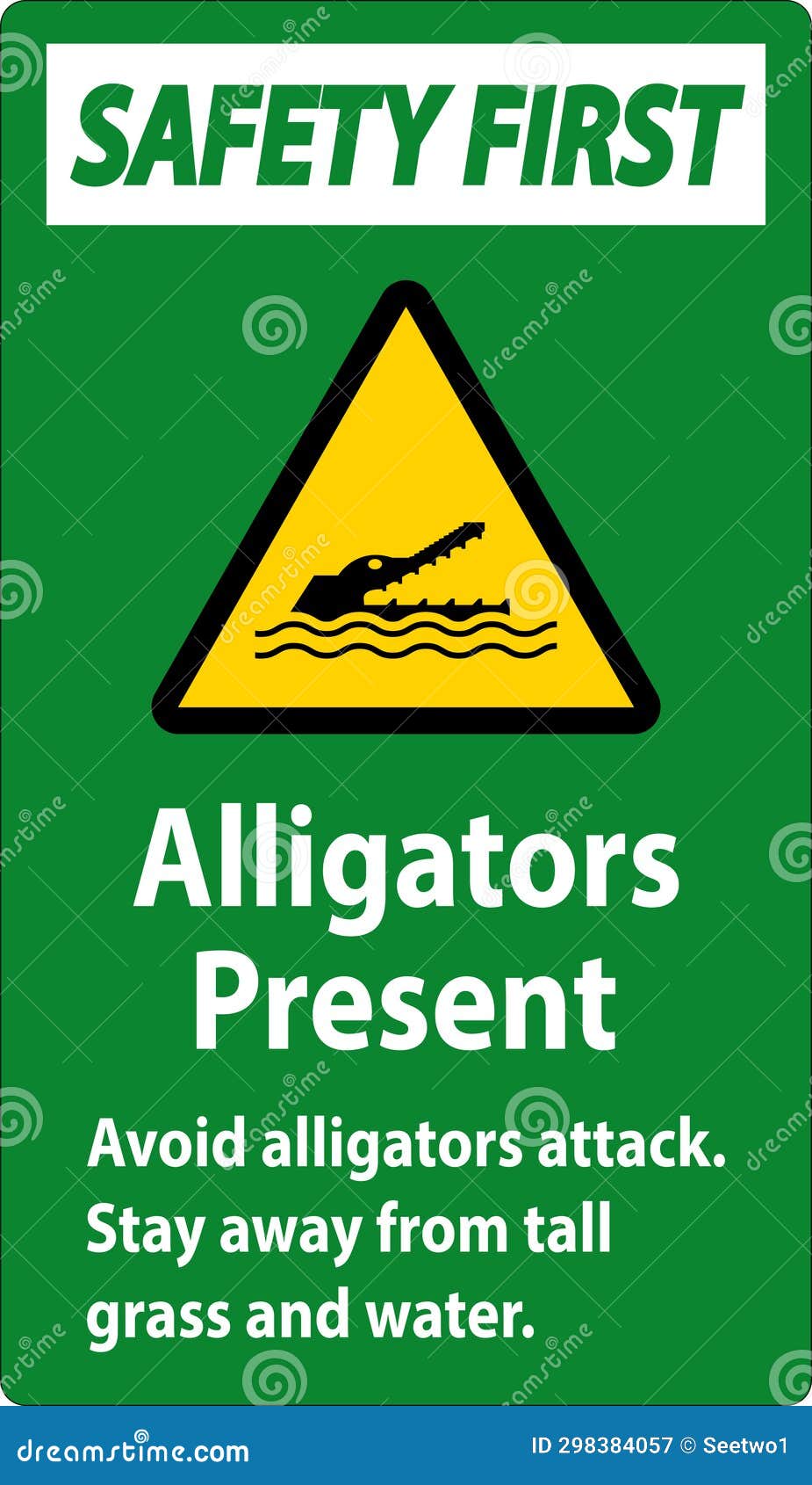 Alligator Warning Sign, Danger - Alligators Present Avoid Attack, Stay ...
