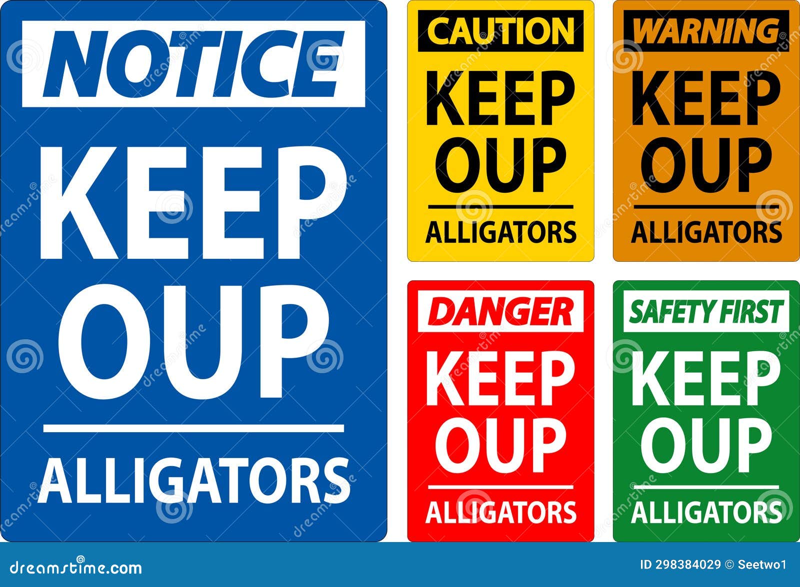 Alligator Warning Sign: Danger Keep Out - Alligators Stock Vector ...