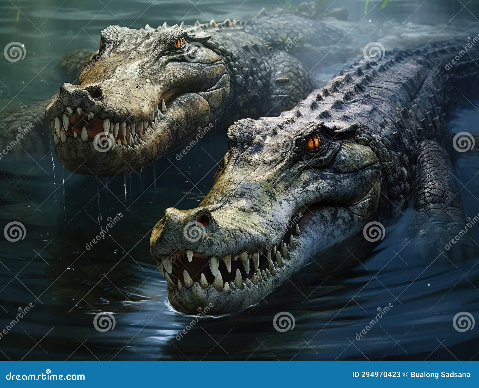 Alligators Made with Generative AI Illustration Stock Illustration ...